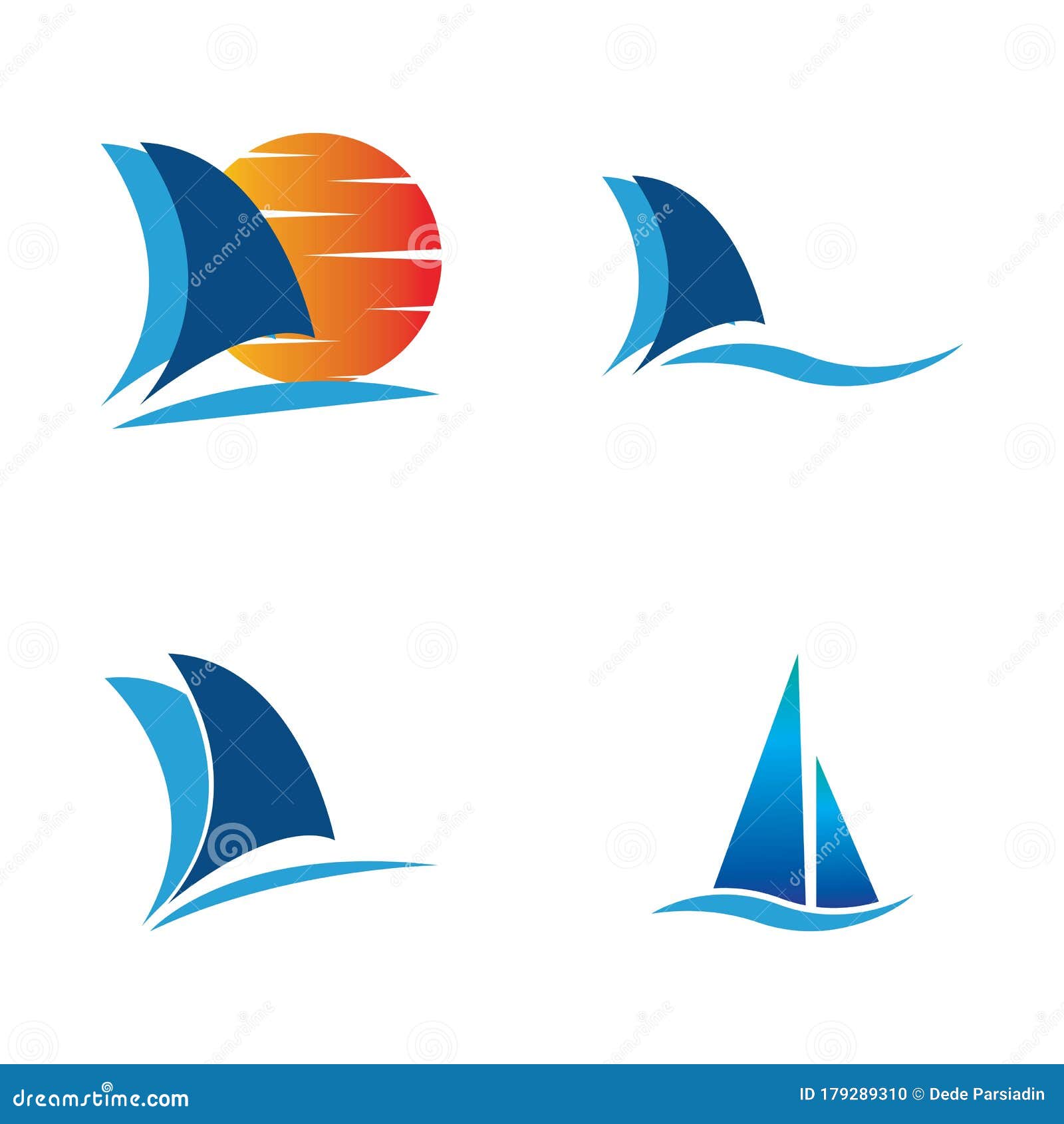 Sailing Logo Vector Icon Concept Illustration Design Template Stock ...