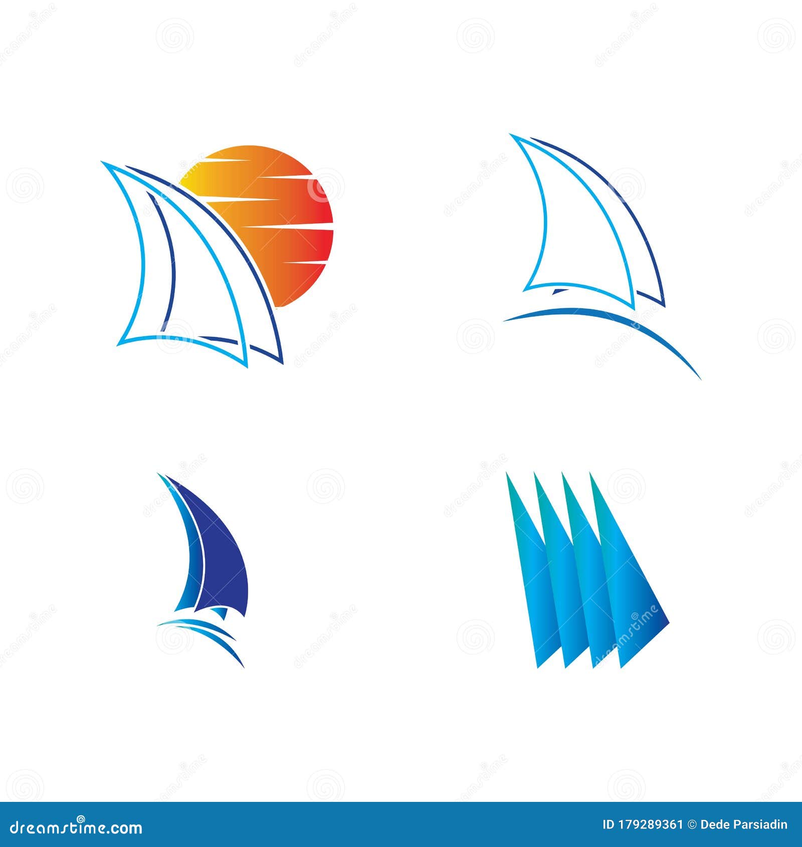 Sailing Logo Vector Icon Concept Illustration Design Template Stock ...