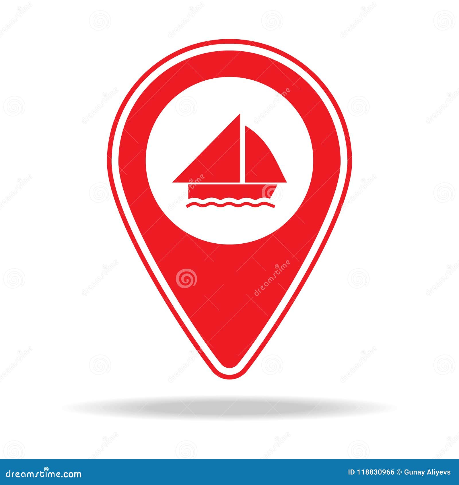 Sailing Map Pin Icon. Element Of Warning Navigation Pin Icon For Mobile ...