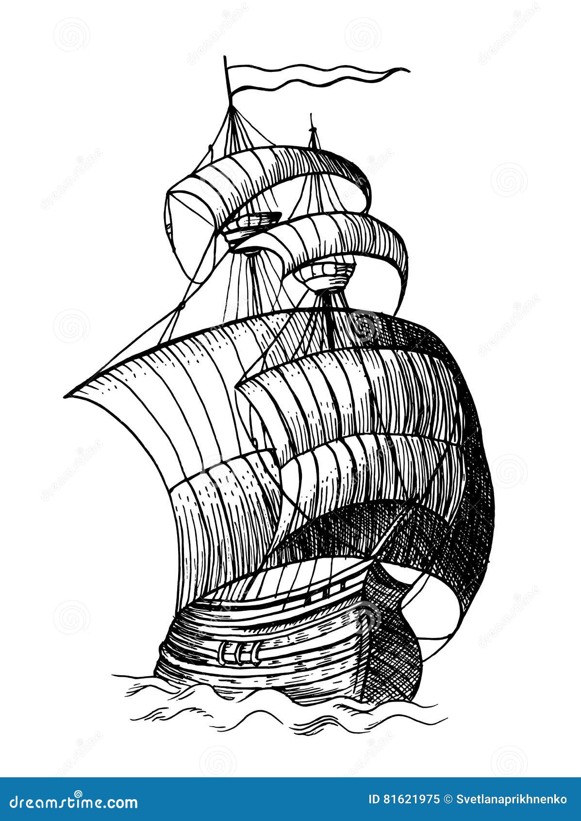 Medieval Ship Drawing