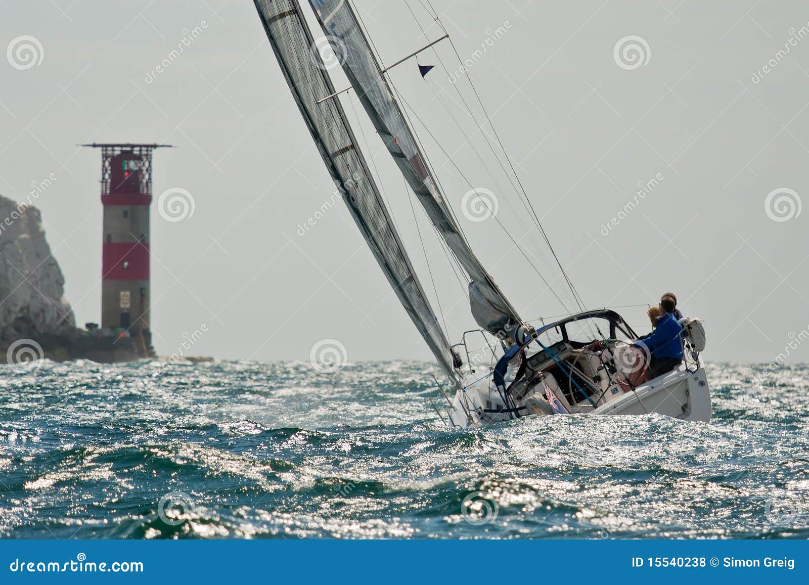 Sailing at the Needles stock photo. Image of sail, solent - 15540238