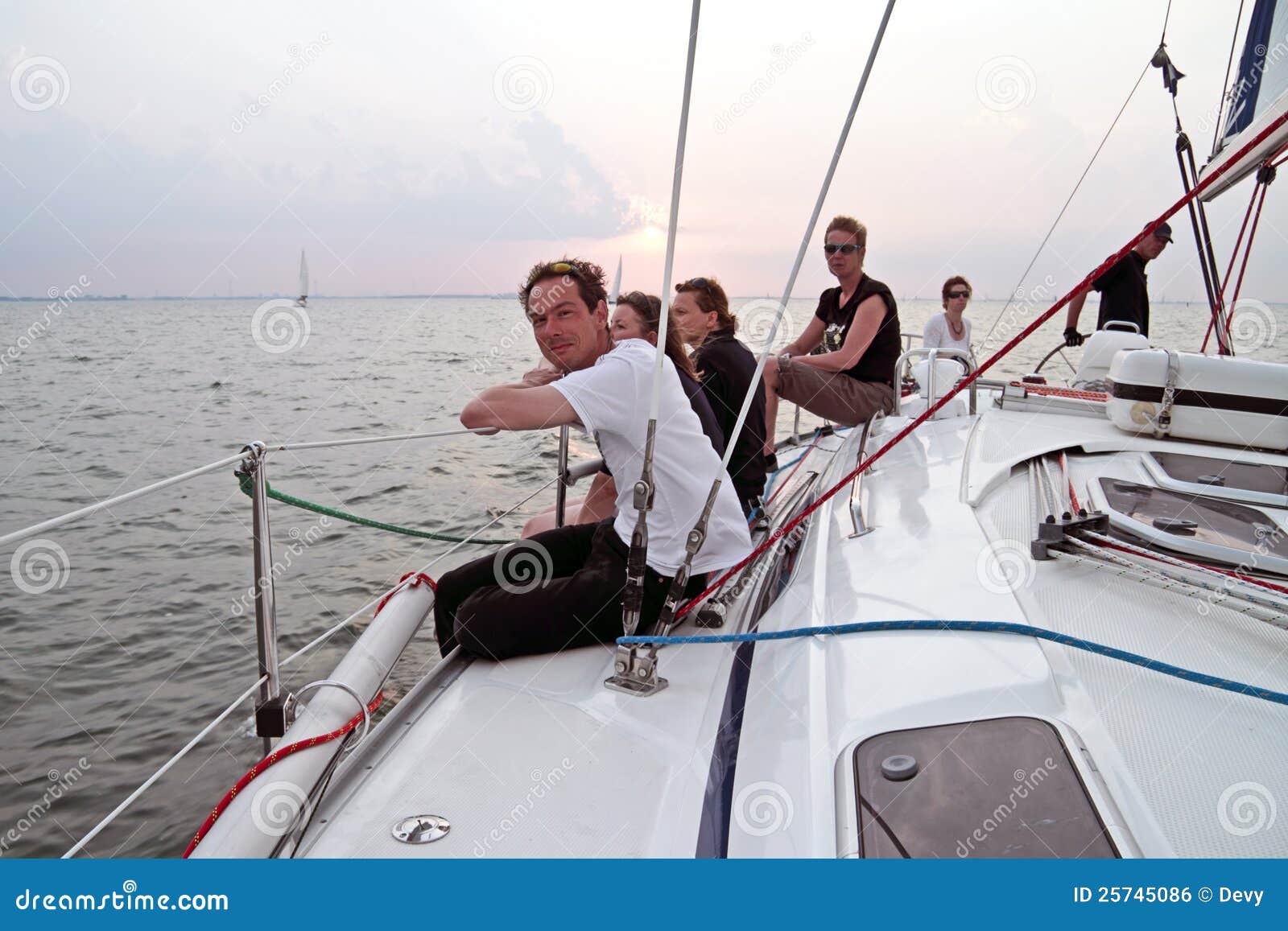 Sailing in the Netherlands at Sunset Stock Photo - Image of boat ...