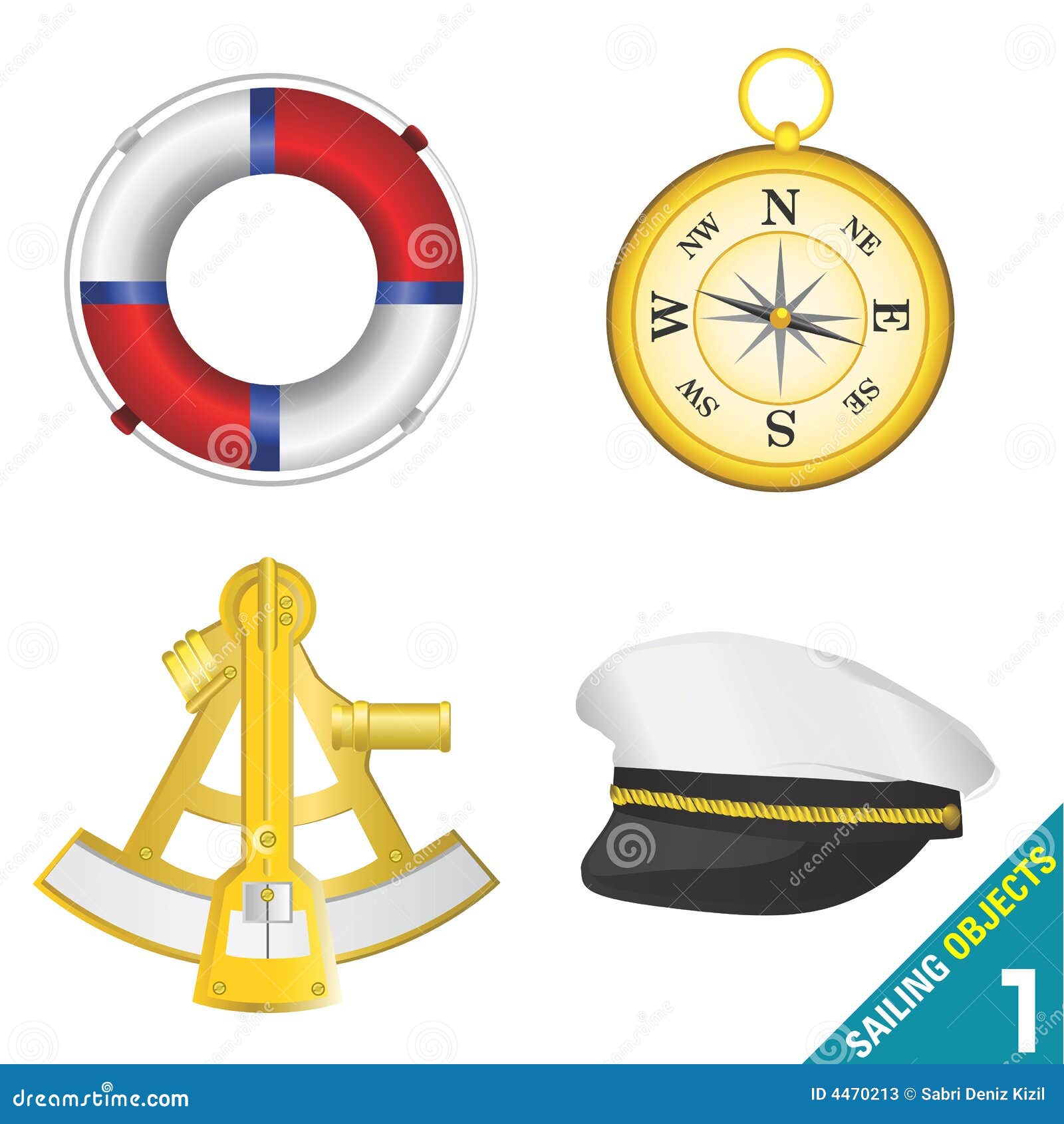 Sailing objects 1 stock vector. Illustration of frame - 4470213