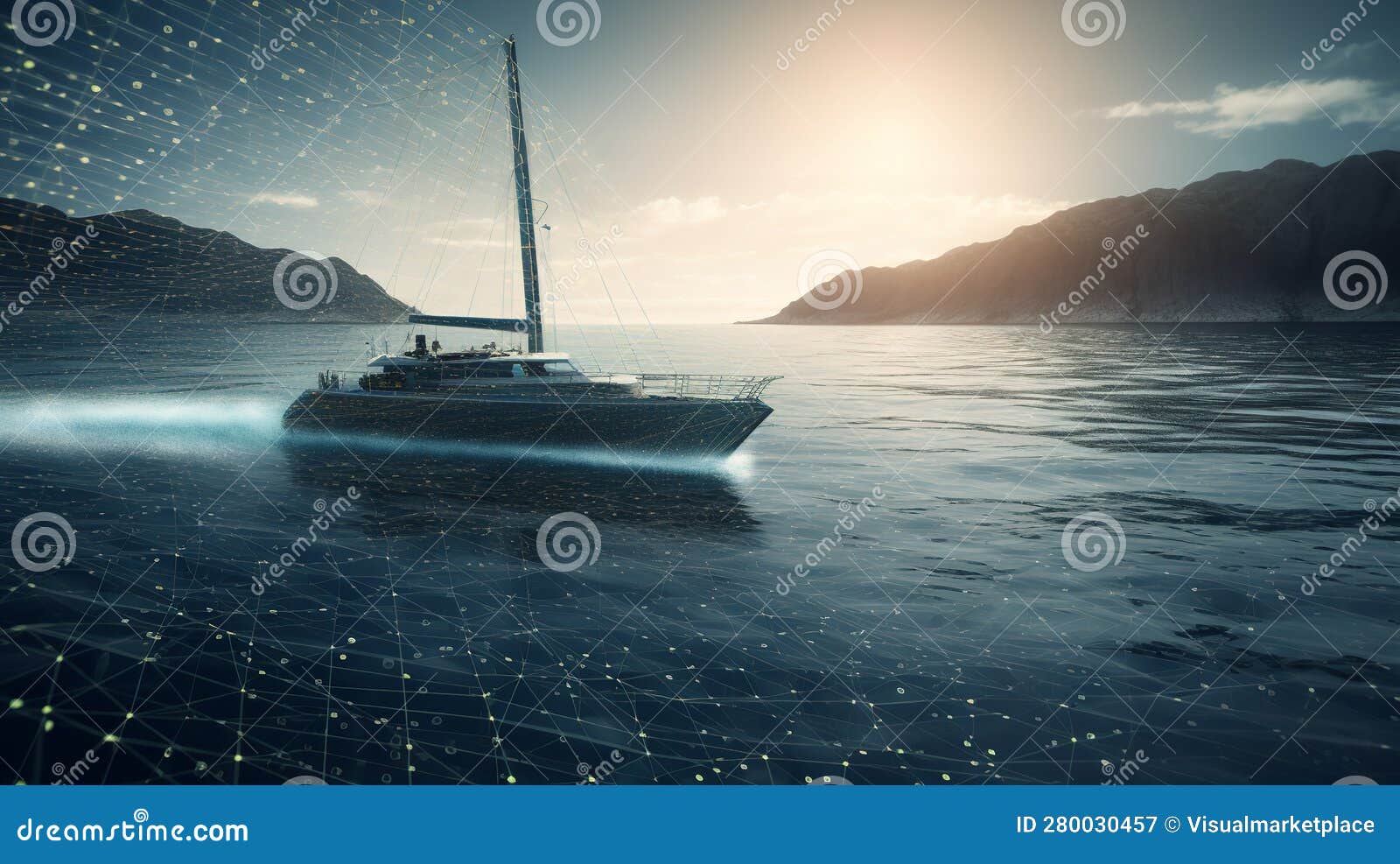 Sailing on the Ocean of Big Data Stock Illustration - Illustration of ...
