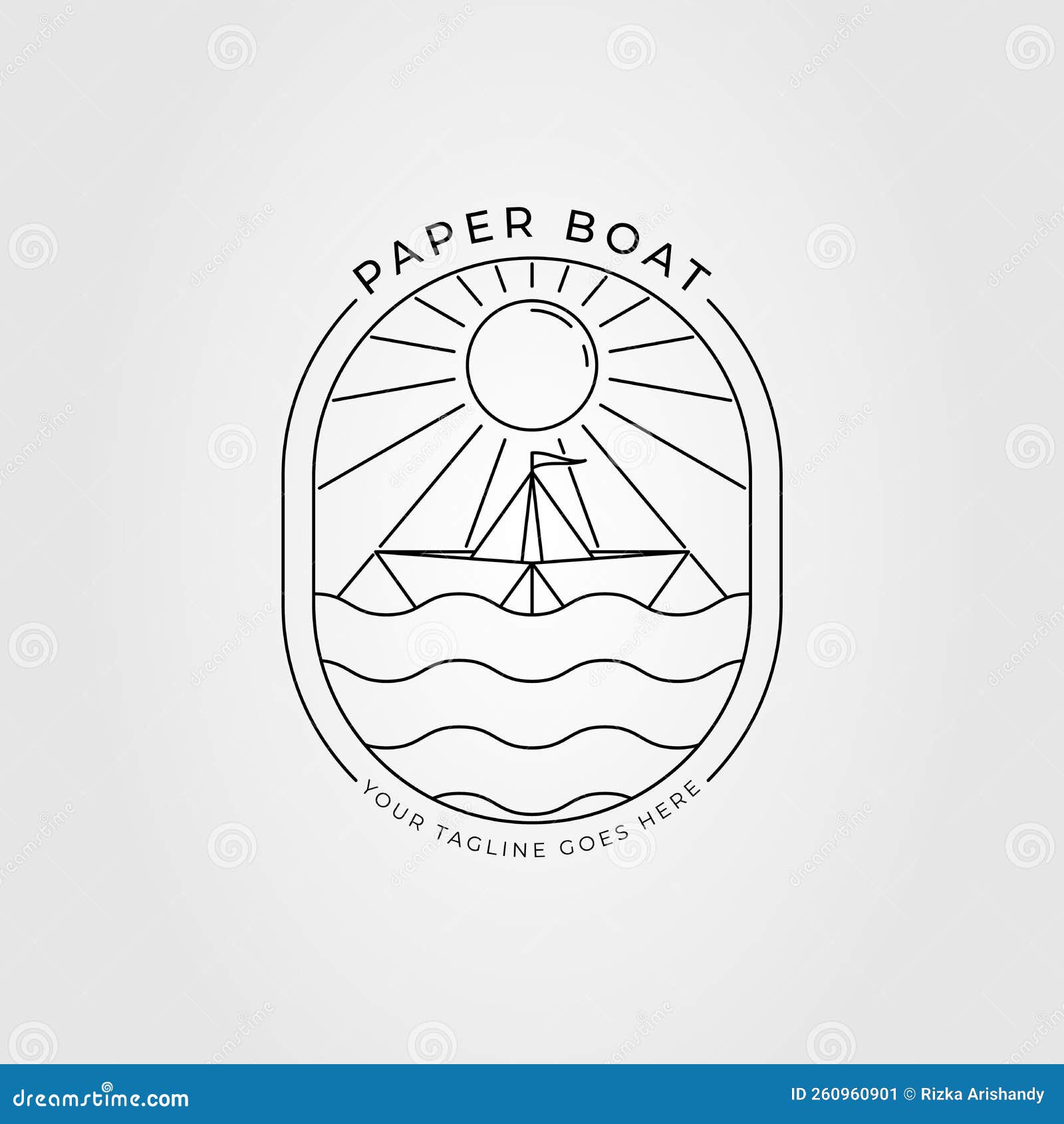 Sailing Paper Boat on Water Logo Vector Illustration Design Stock ...