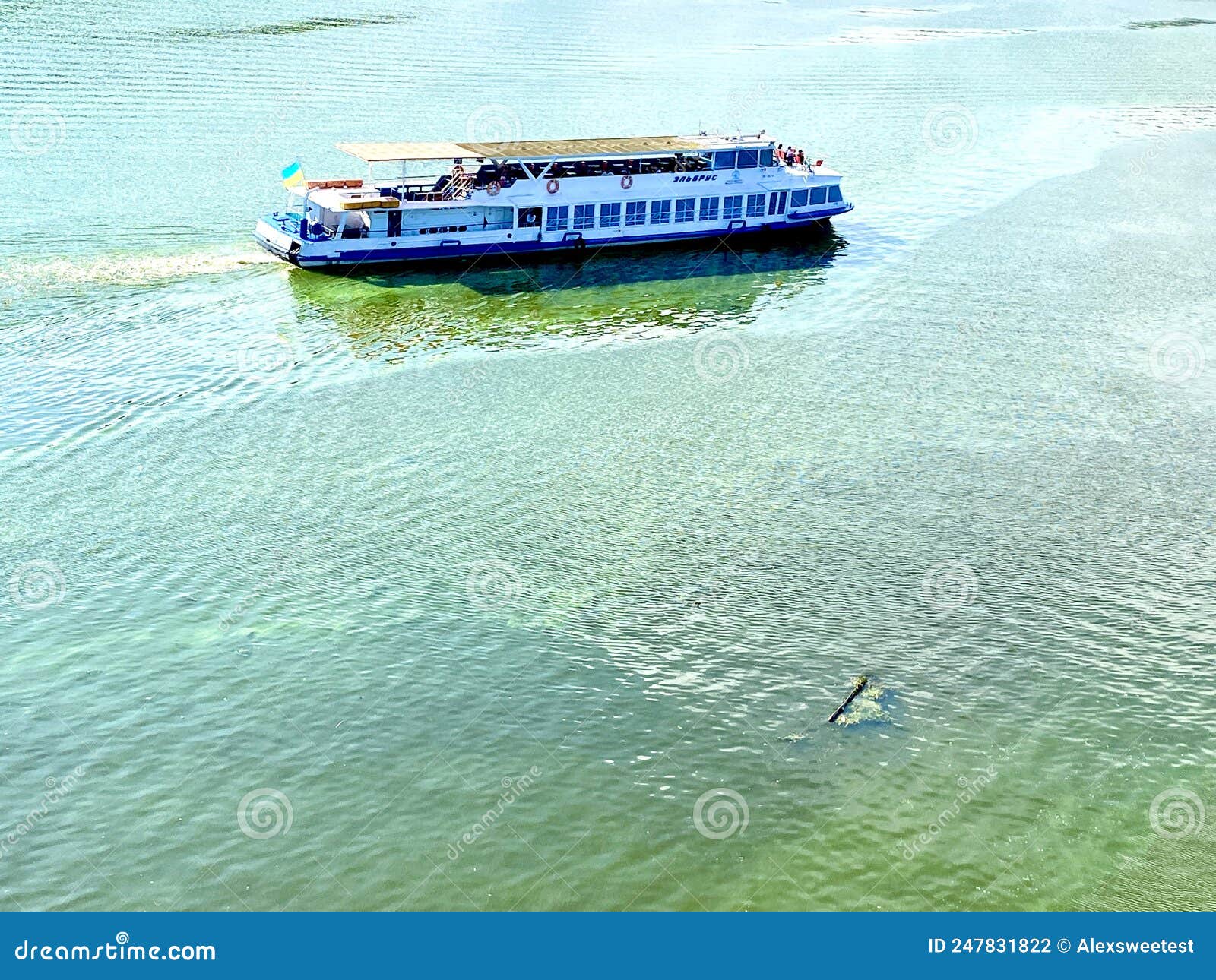 Sailing Passenger Ship Top View Editorial Photography - Image of boat ...