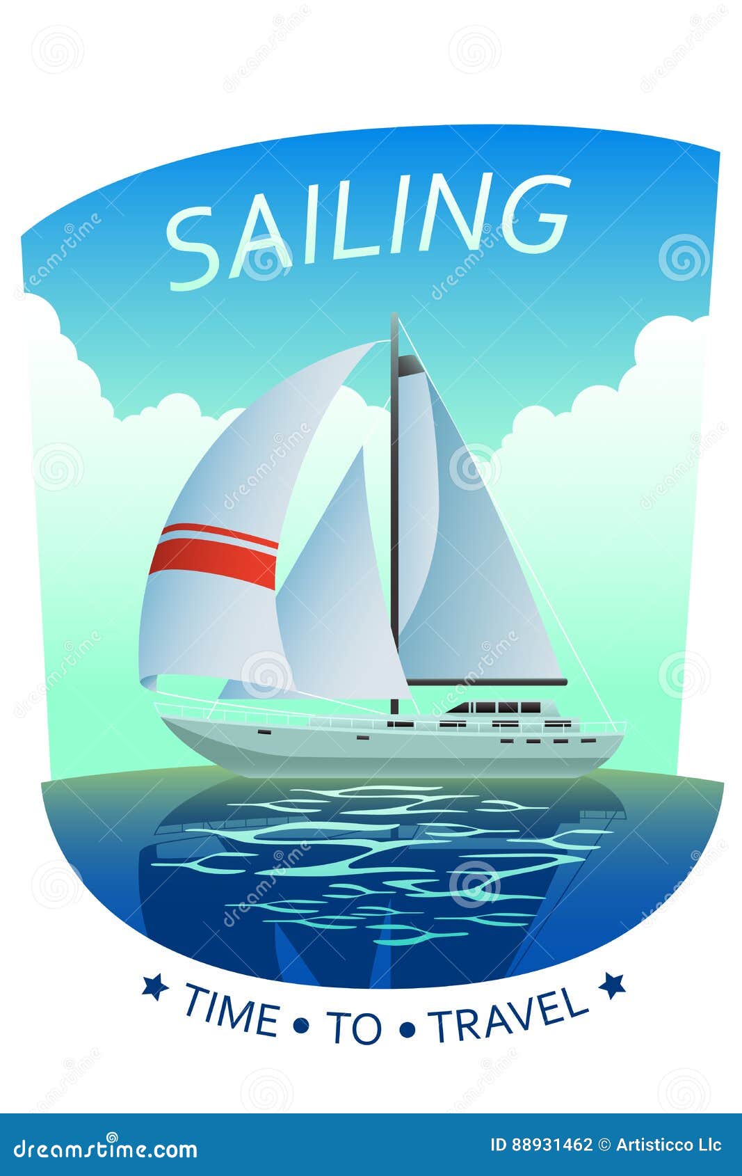 Sailing Poster Illustration Stock Vector - Illustration of trip ...