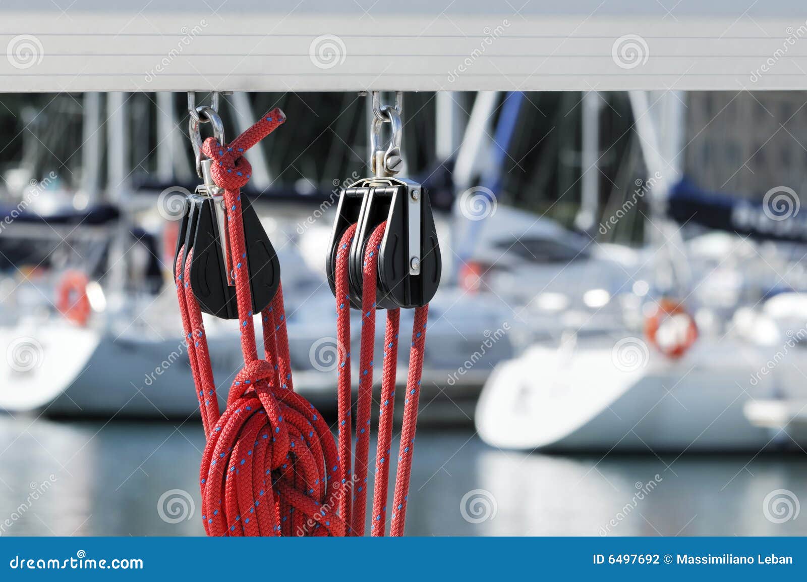 Sailing pulleys with rope stock photo. Image of sail, pulley - 6497692
