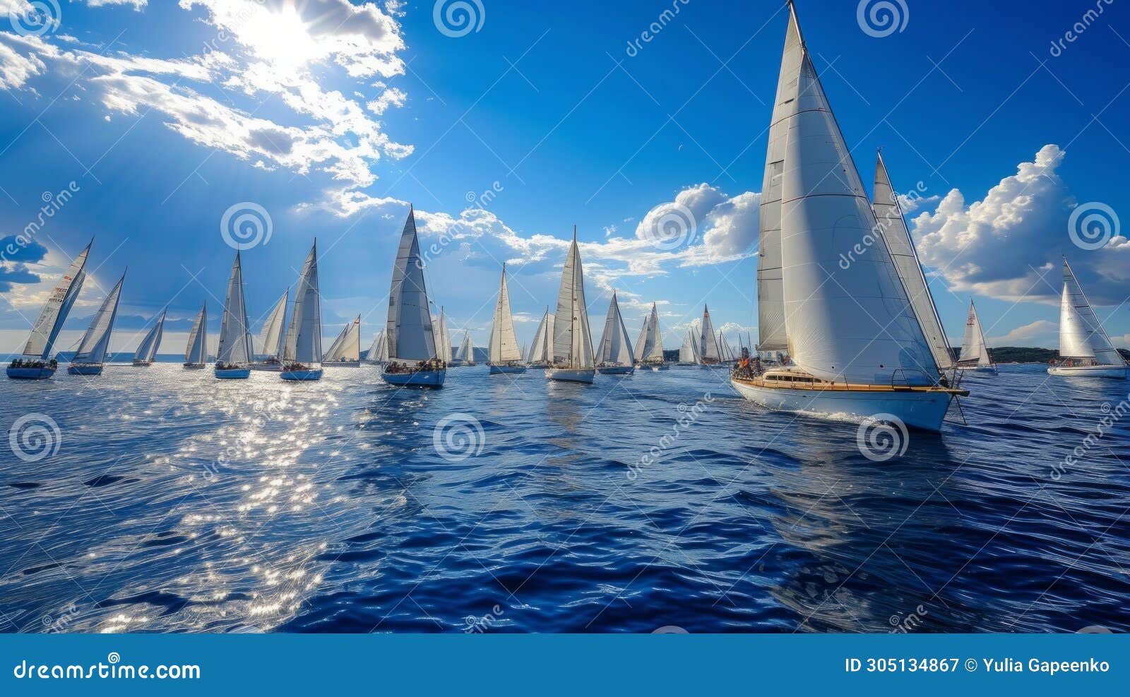 Sailing Regatta Competition in Sea Stock Image - Image of summer ...