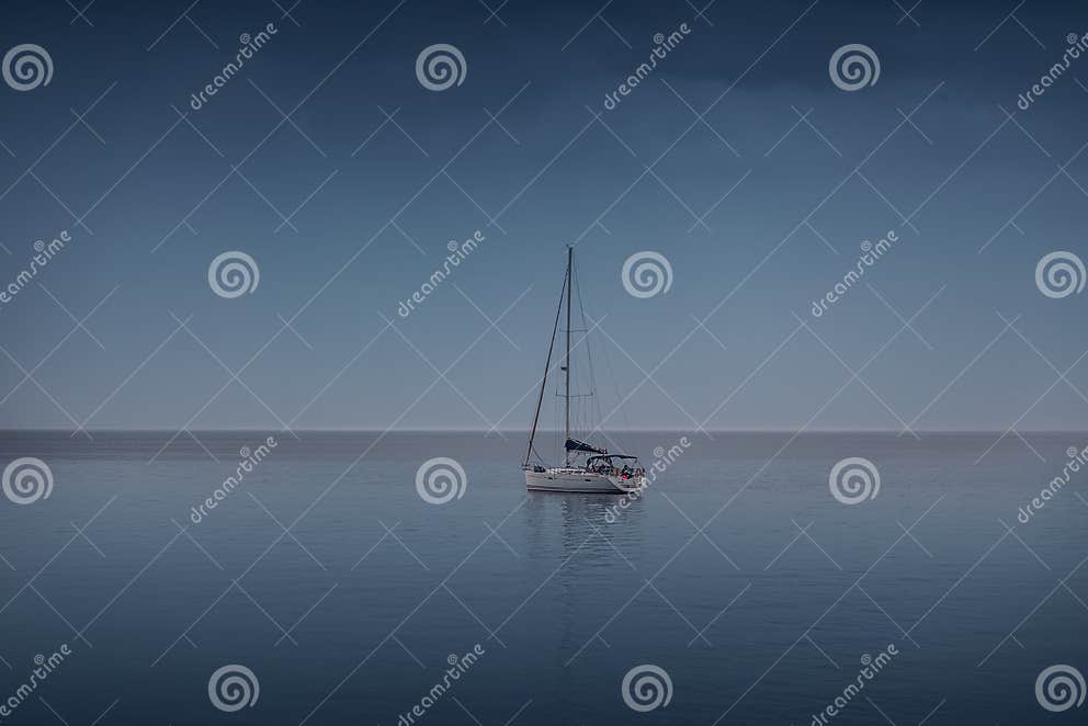 Sailing Regatta in the Wind through the Waves at the Sea Stock Photo ...