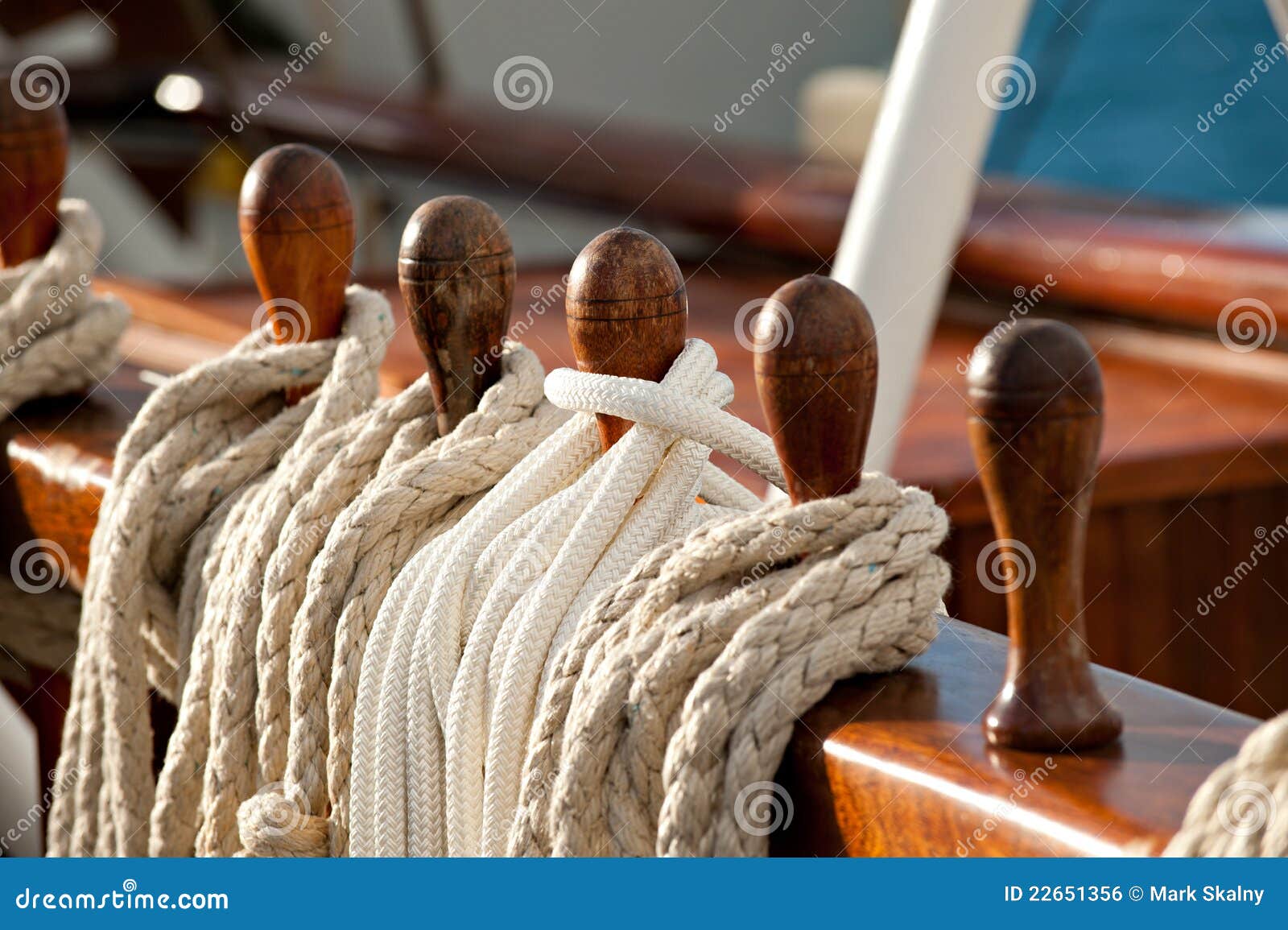 Sailing Rope on Belaying Pins Stock Photo - Image of transportation ...