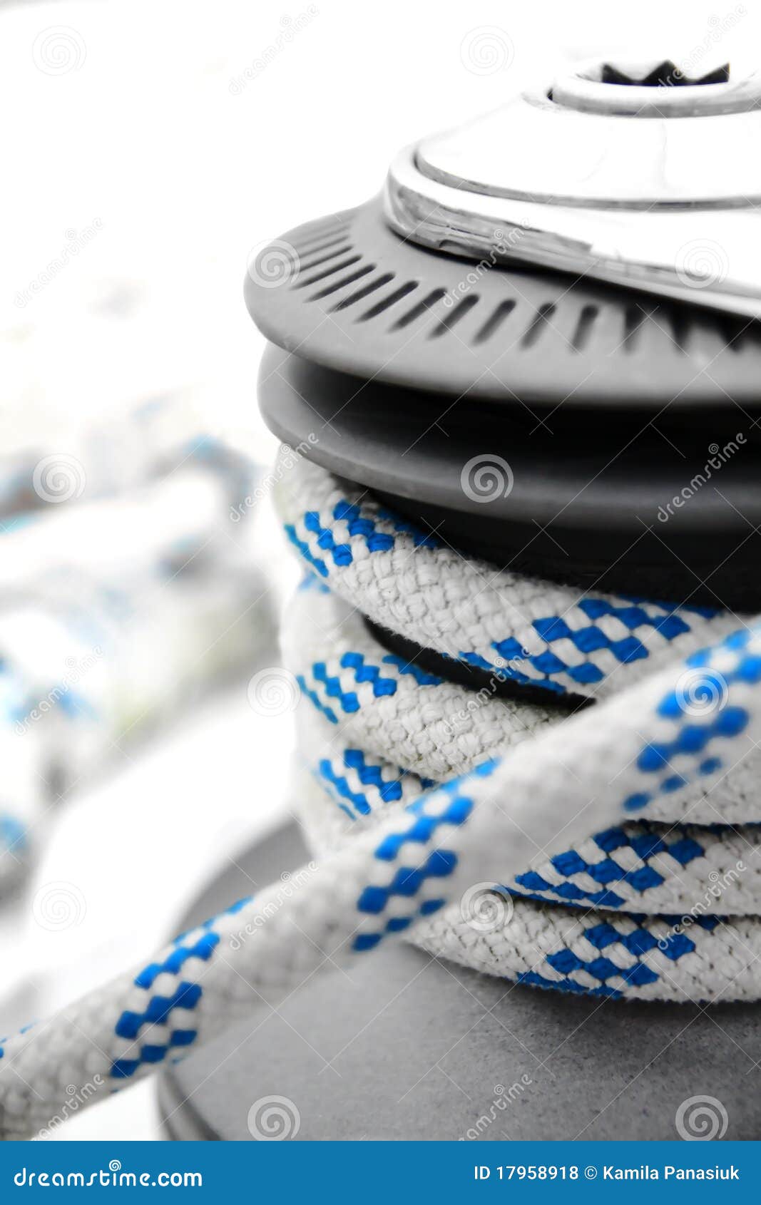Sailing rope on the winch stock photo. Image of ocean - 17958918