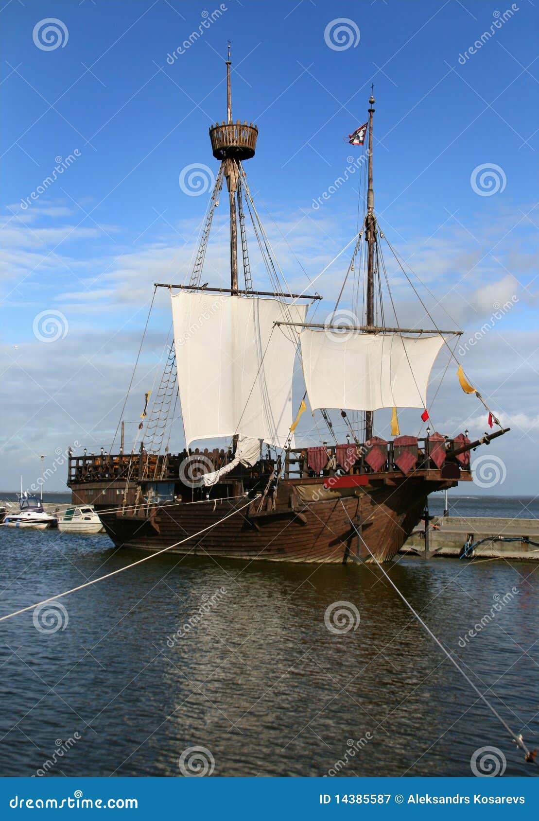 Sailing ship stock image. Image of dock, commercial, pier - 14385587
