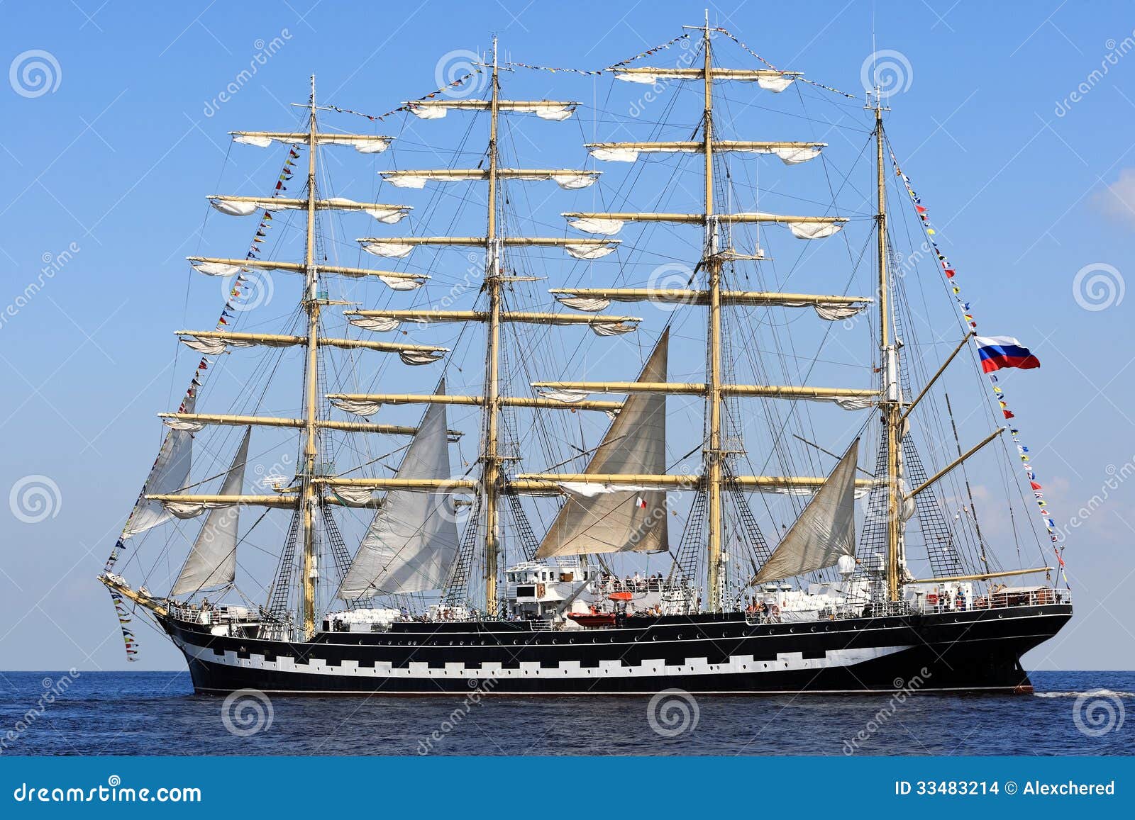 Big Sailing Ship in Baltic Sea Stock Photo - Image of blue, colorful ...