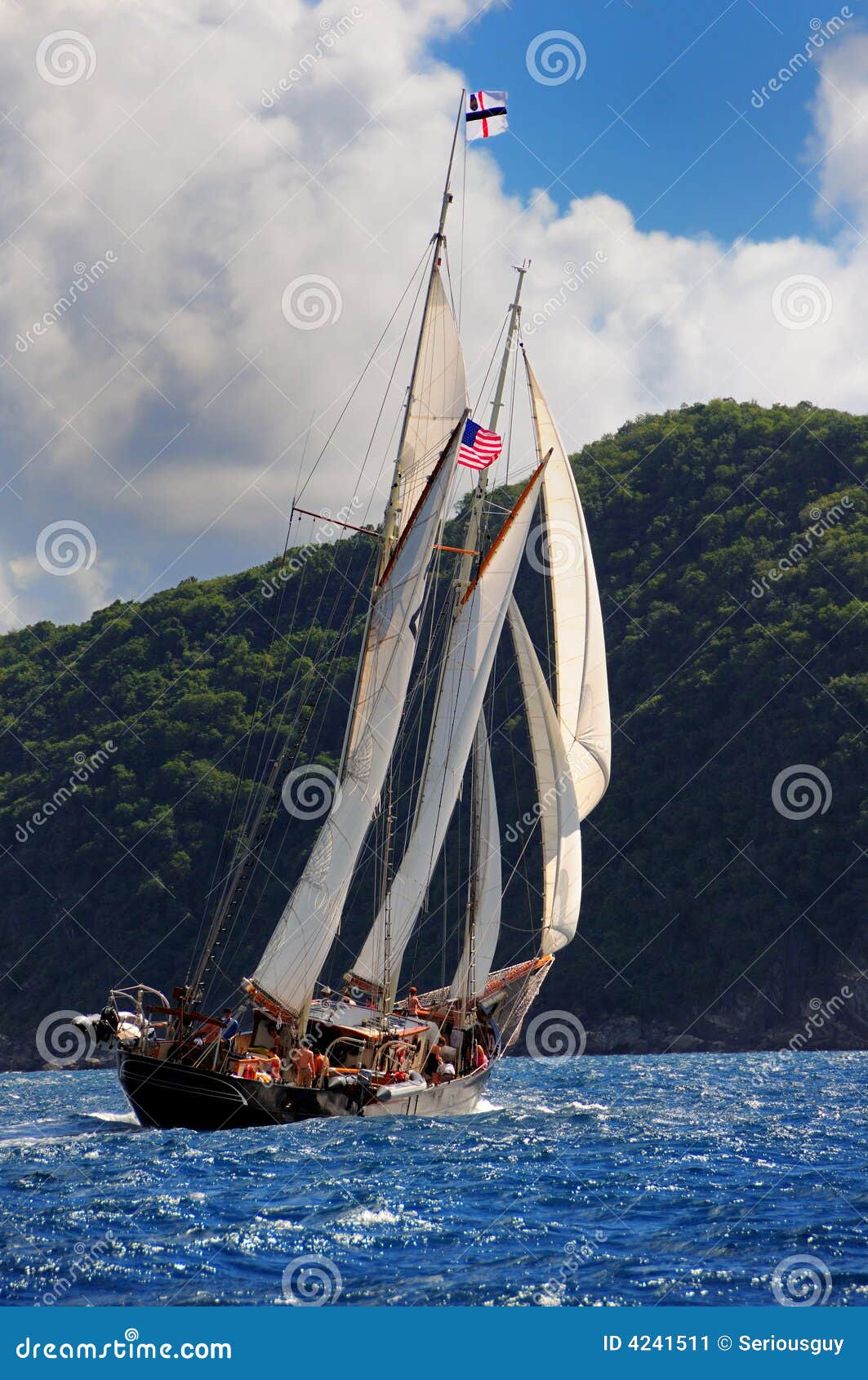 Sailing Ship in the Caribbean Stock Image - Image of virgin, wind: 4241511