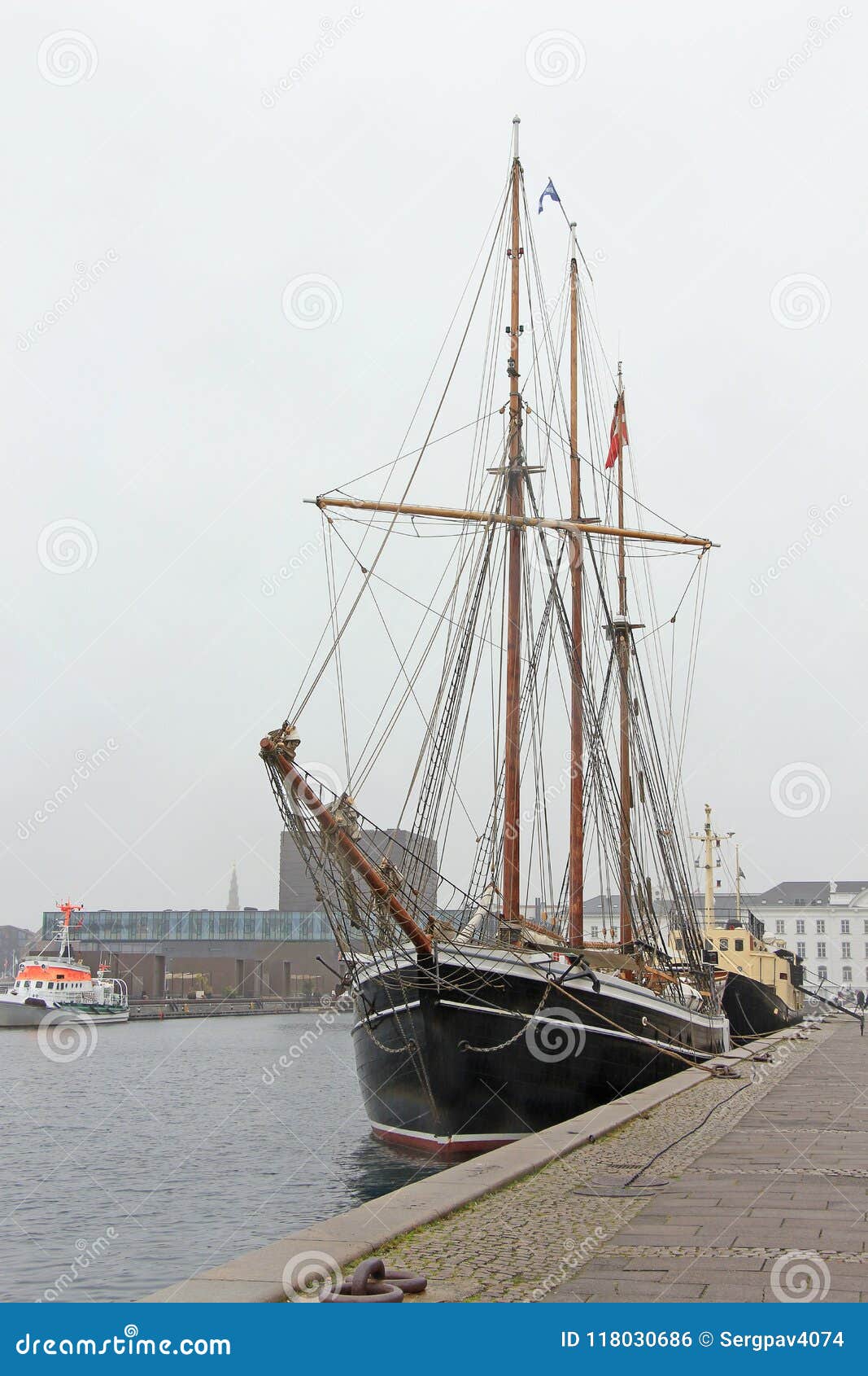 Sailing ship on the dock stock photo. Image of cruise - 118030686