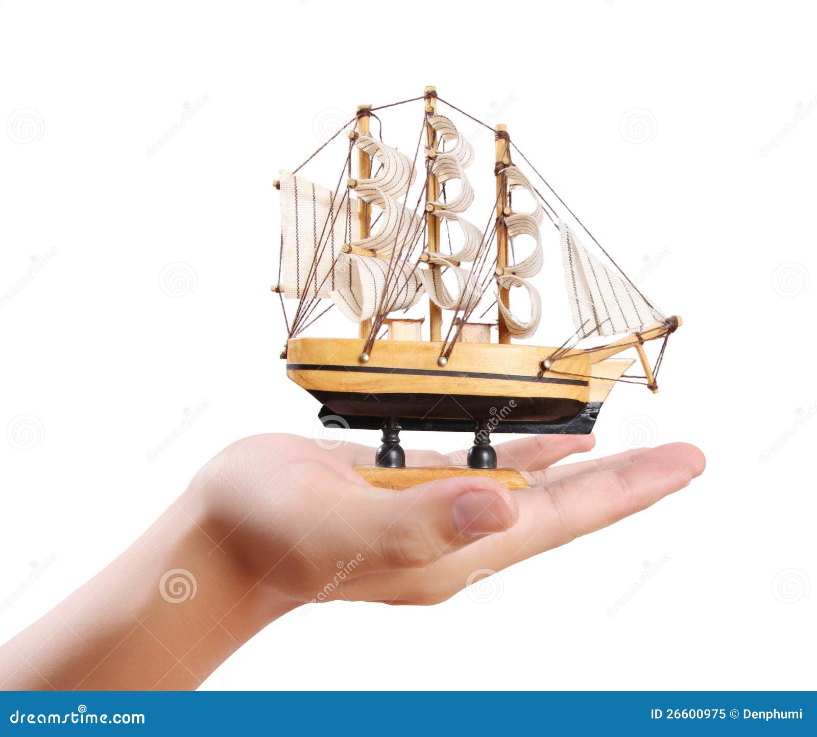 Sailing ship in the hand stock image. Image of galleon - 26600975