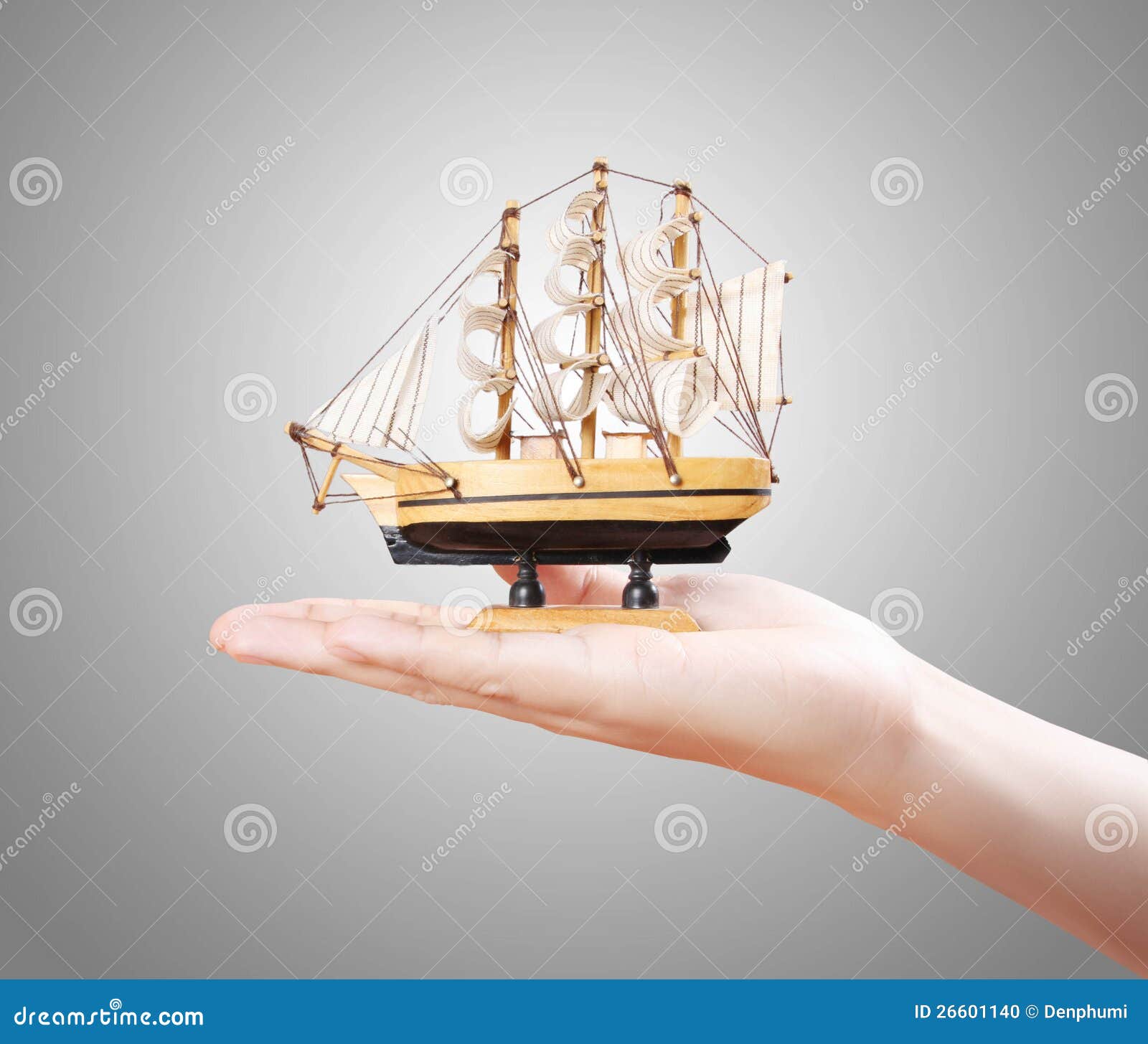 Sailing ship in the hand stock photo. Image of caravel - 26601140