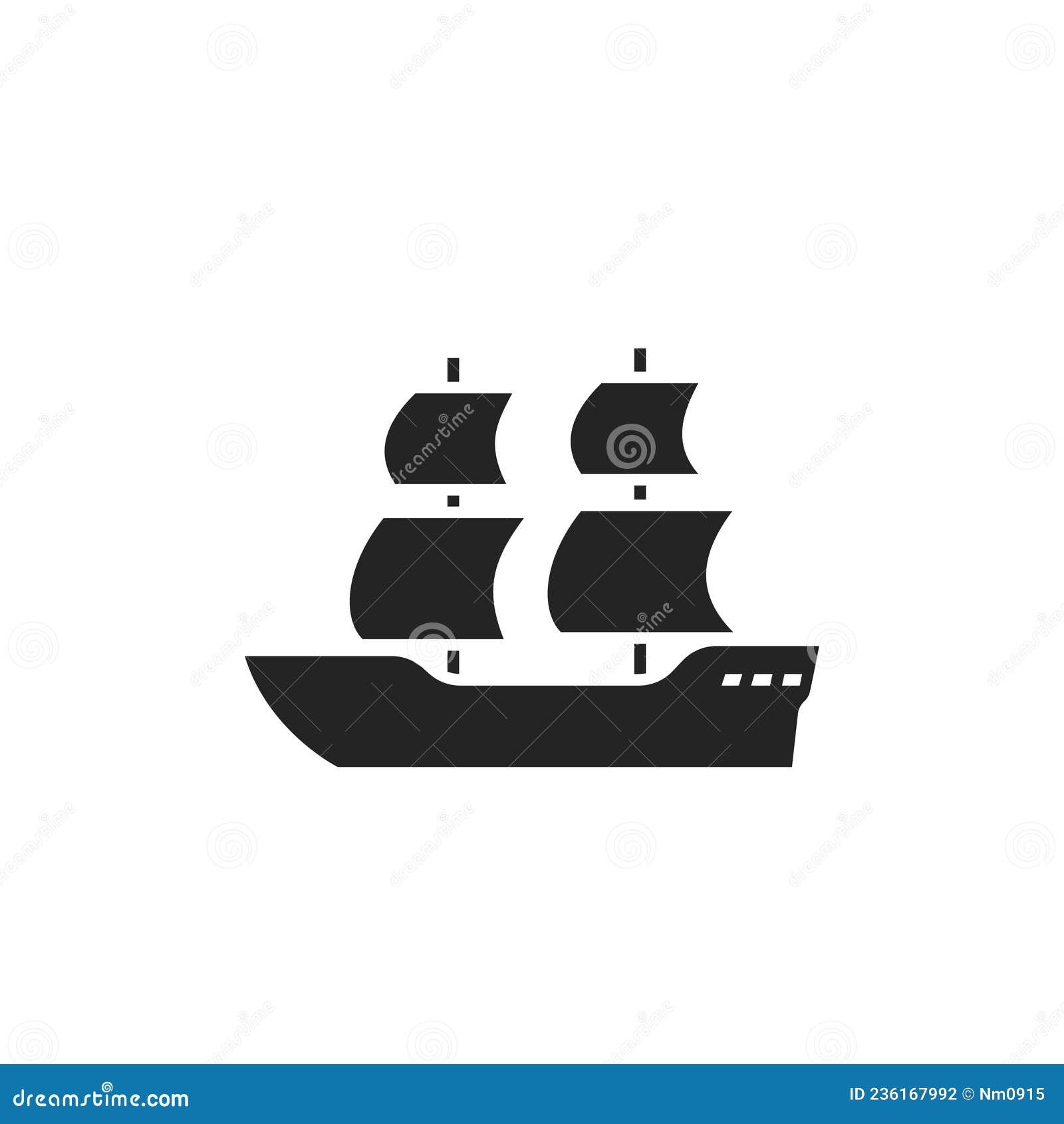 Sailing Ship Icon. Antique Sea Transport for Trip Stock Vector ...