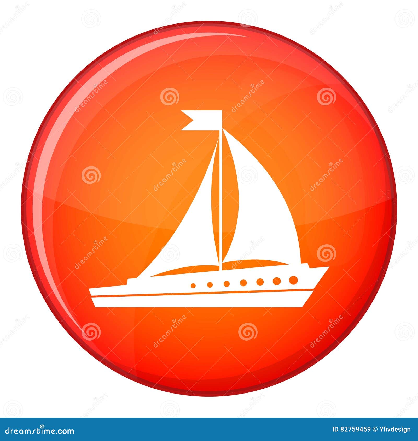 Sailing Ship Icon, Flat Style Stock Vector - Illustration of flat ...