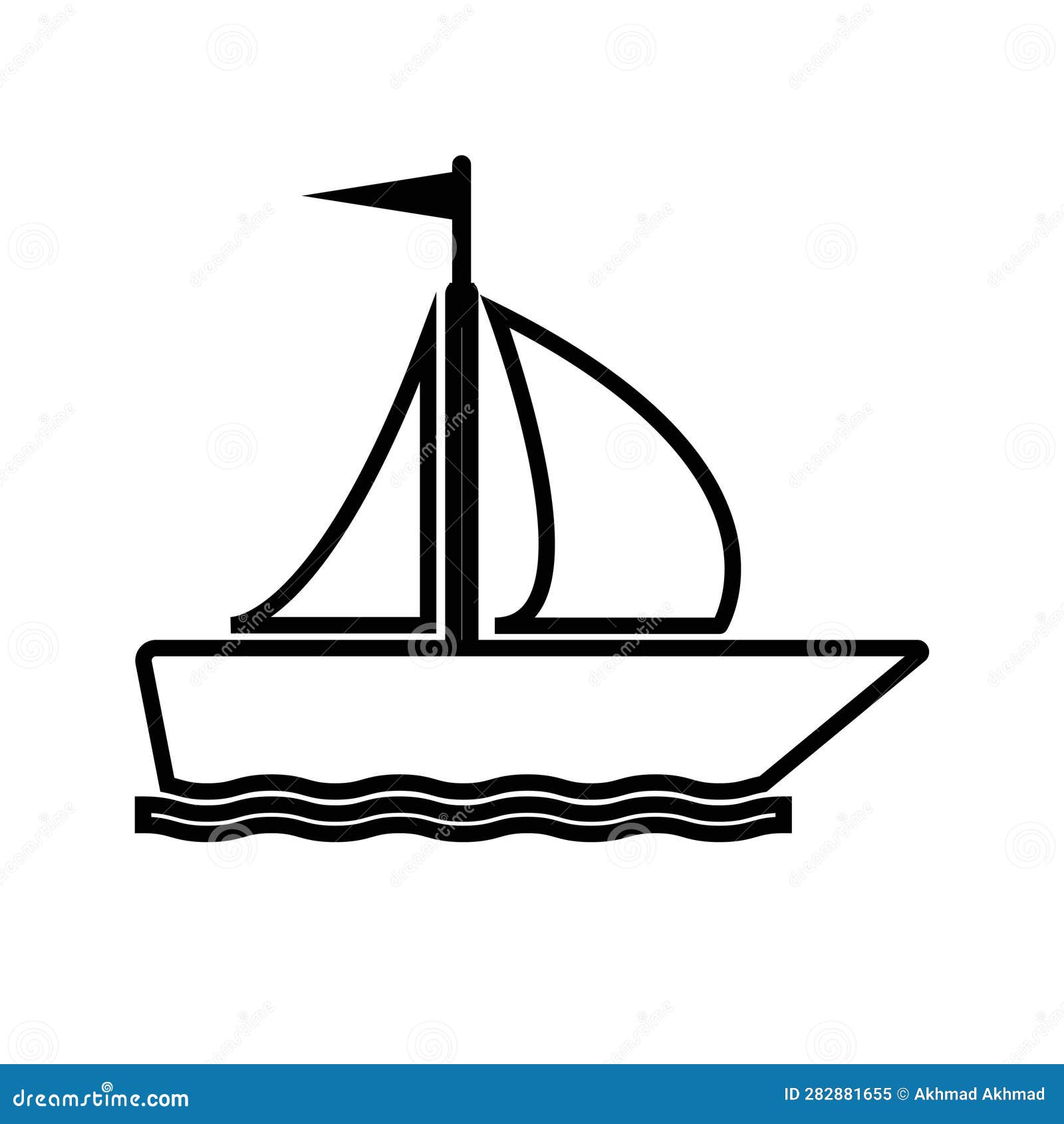 Sailing ship icon stock vector. Illustration of cargo - 282881655
