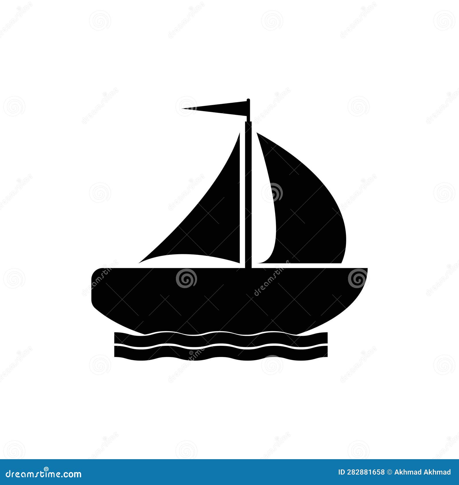 Sailing ship icon stock vector. Illustration of sail - 282881658