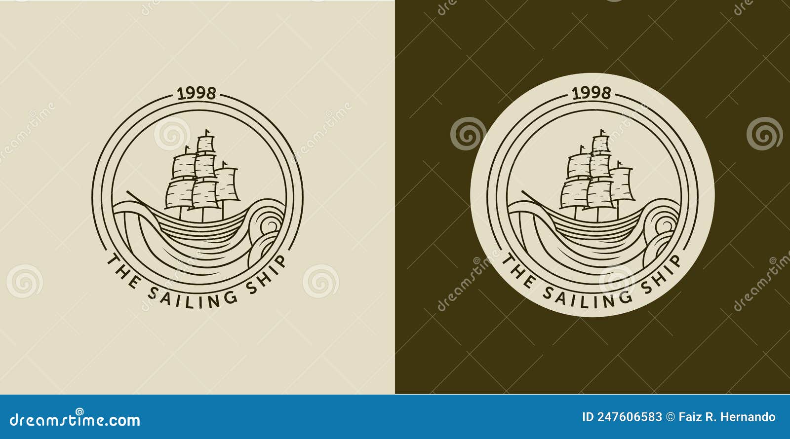 Sailing Ship Logo Vector Illustration. Ship or Boat Modern Line Art ...
