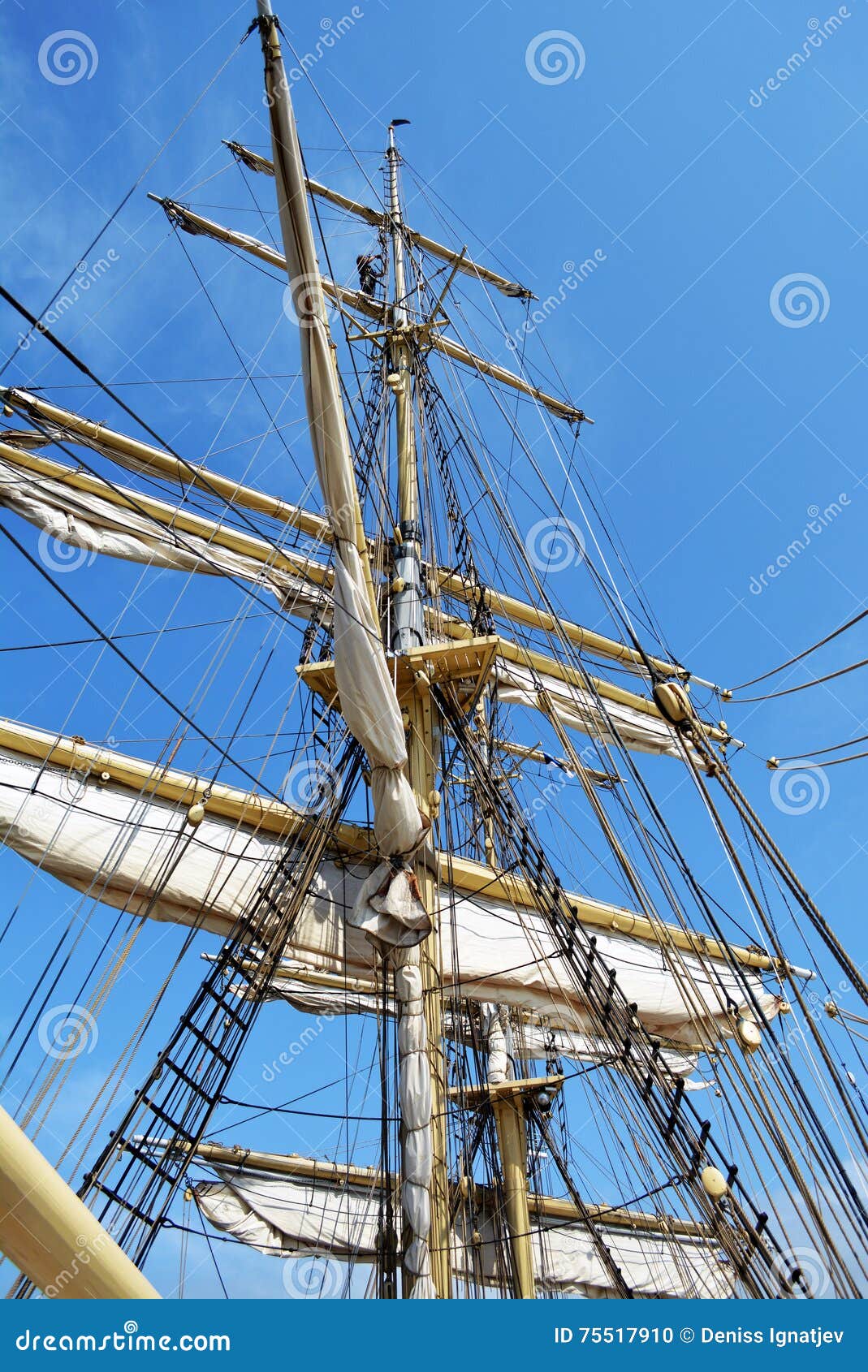 Sailing ship masts stock photo. Image of rope, mast, sailing - 75517910