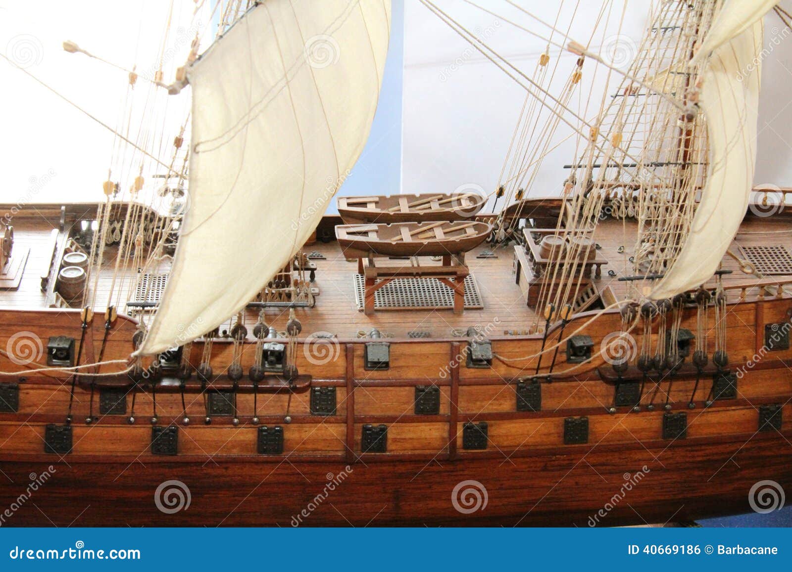 Sailing ship in miniature stock photo. Image of small - 40669186