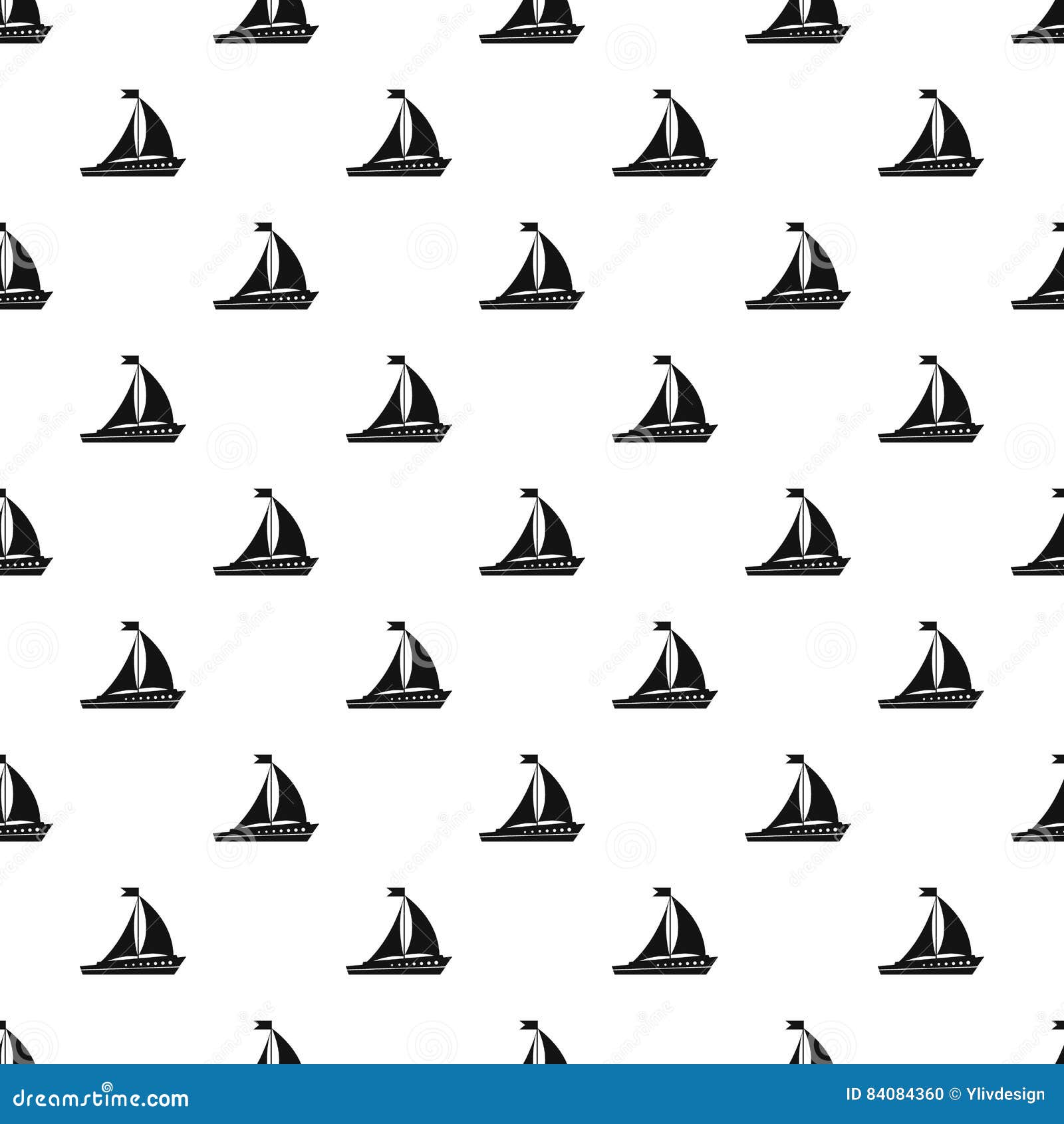 Sailing Ship Pattern, Simple Style Stock Vector - Illustration of ...