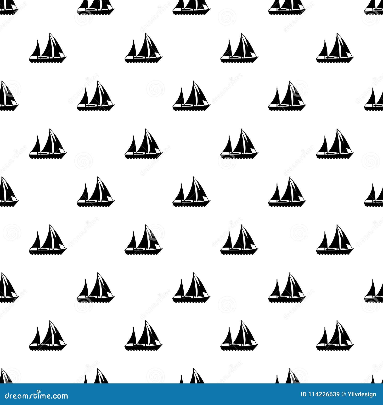 Sailing Ship Pattern Vector Seamless Stock Vector - Illustration of ...