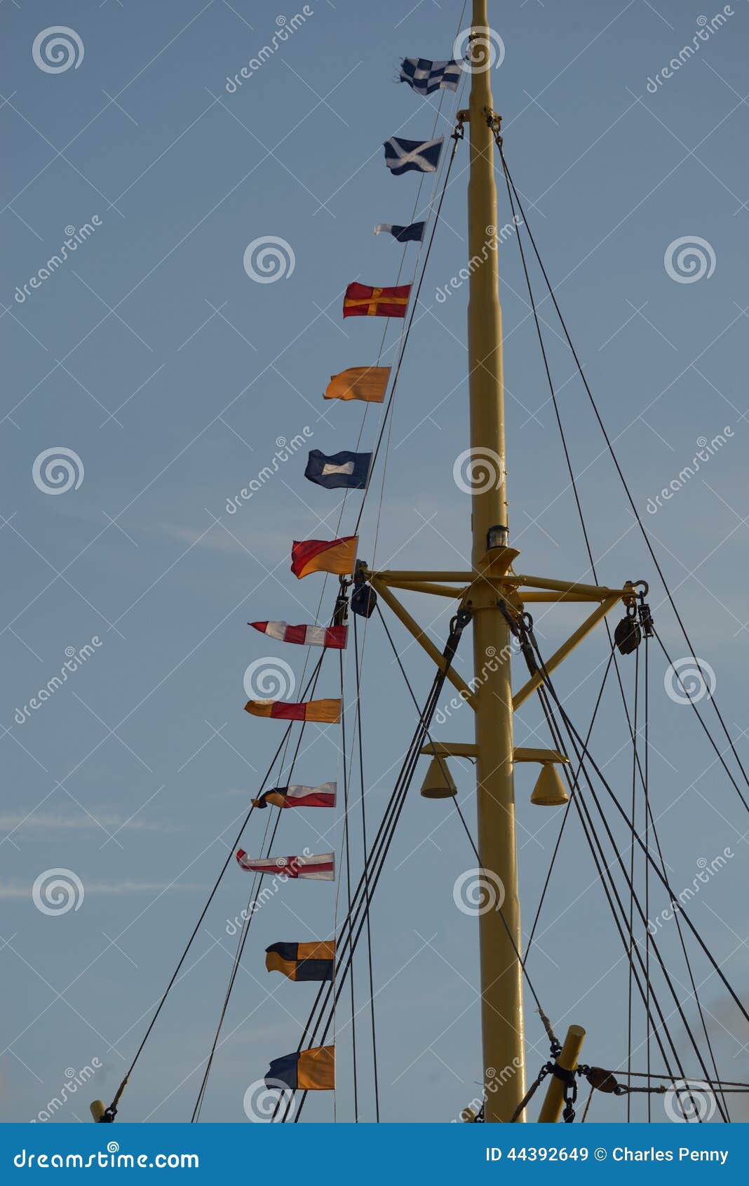 Sailing ship rigging stock image. Image of flags, boat - 44392649