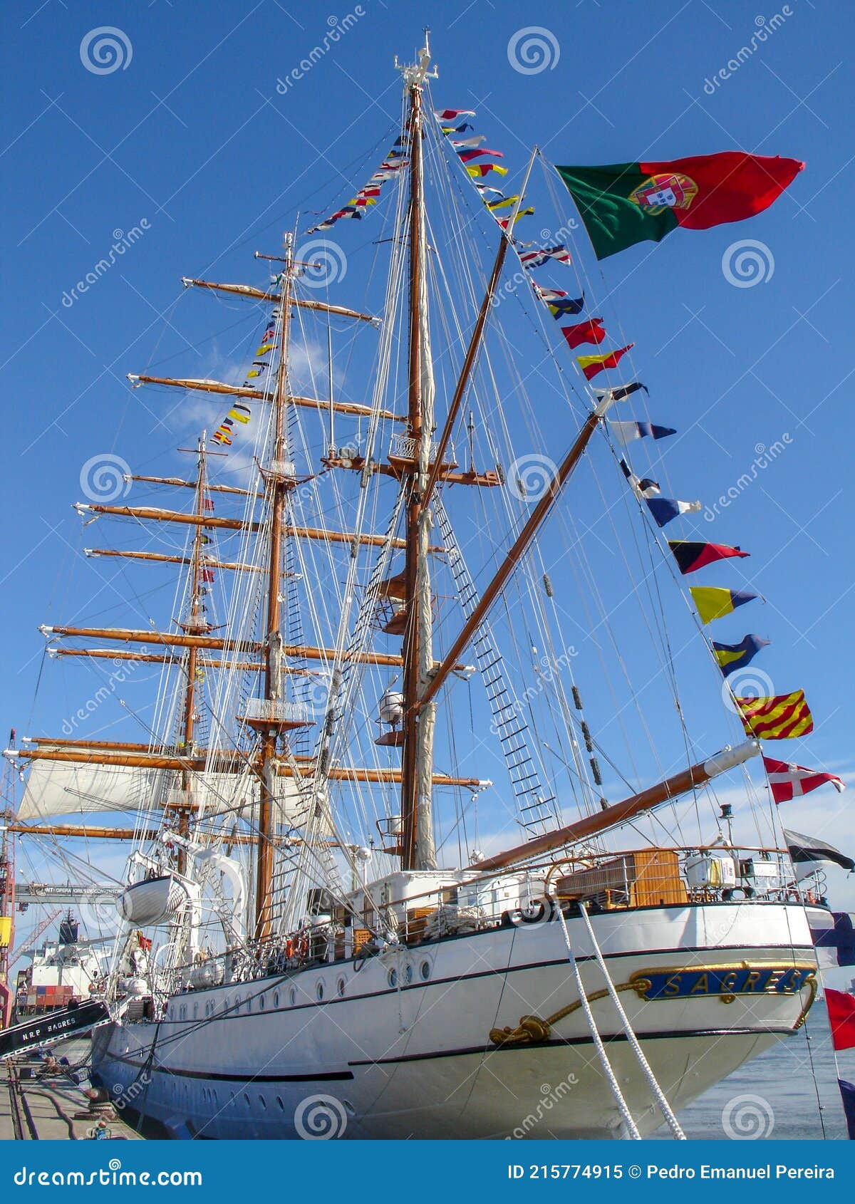 Sailing Ship School Sagres from the Outside Stock Image - Image of ...