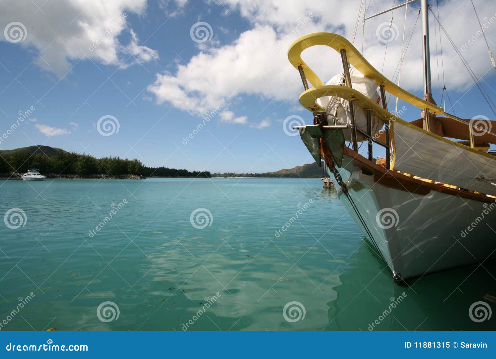 A Sailing Ship in Seychelles Stock Image - Image of ship, seychelles ...