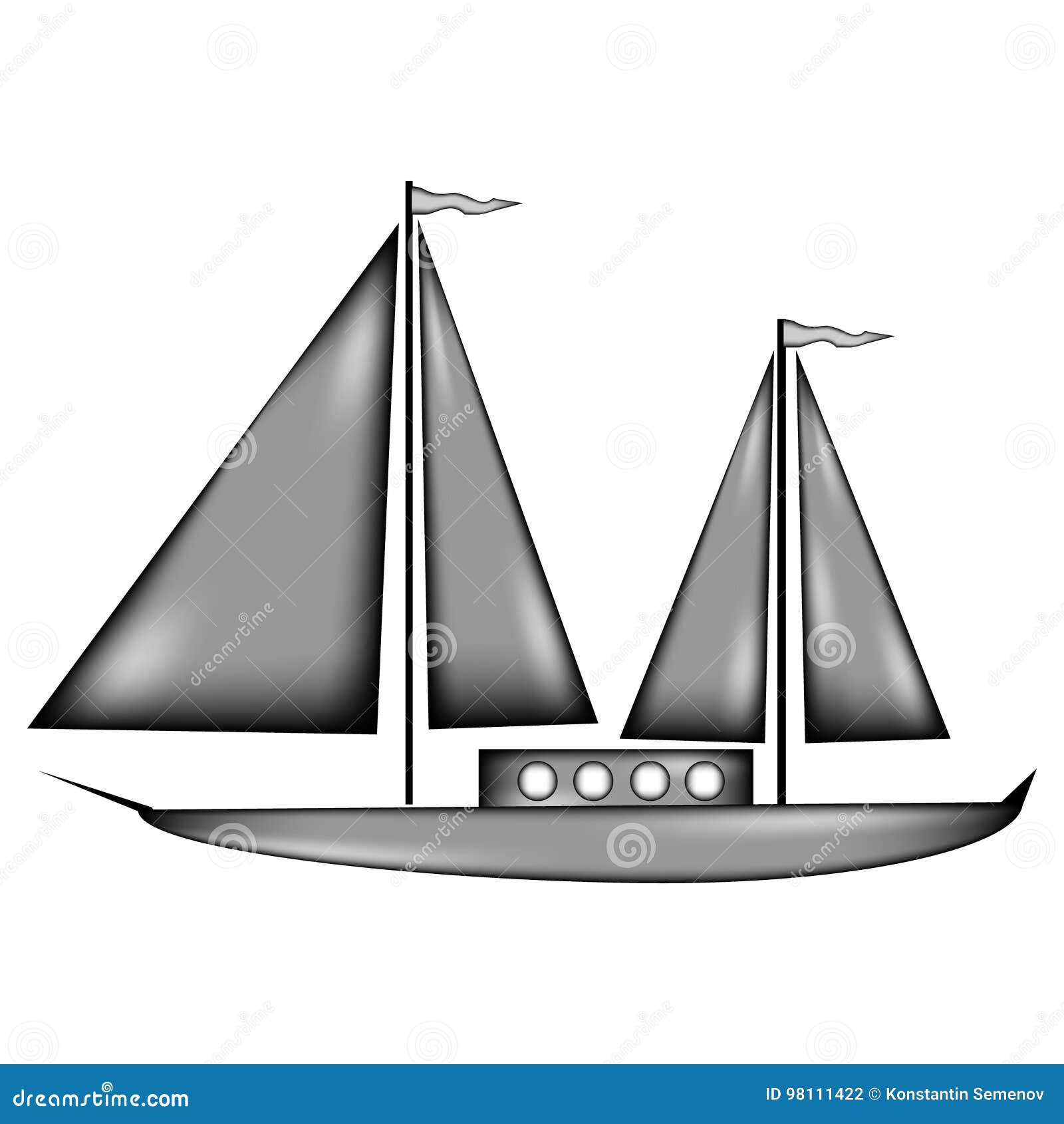 Sailing ship sign icon. stock illustration. Illustration of travel ...