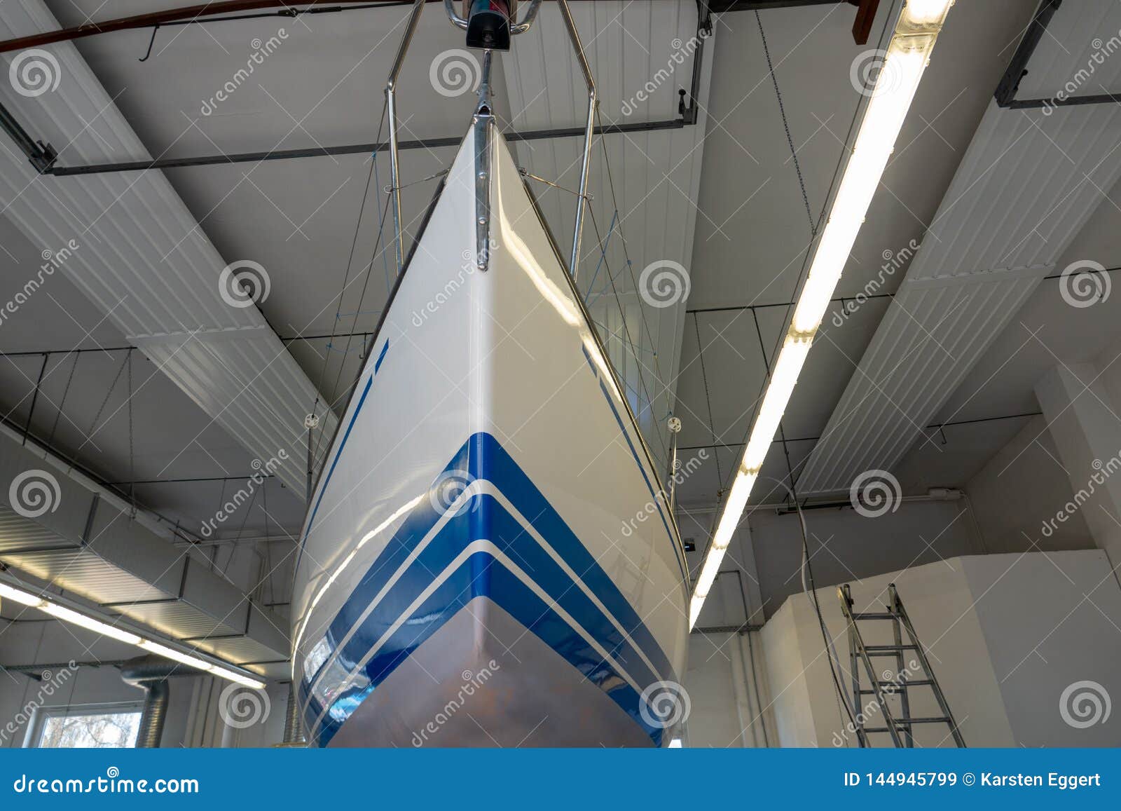 Sailing Ship Stands in a Paint Shop To Be Repainted Stock Image - Image ...