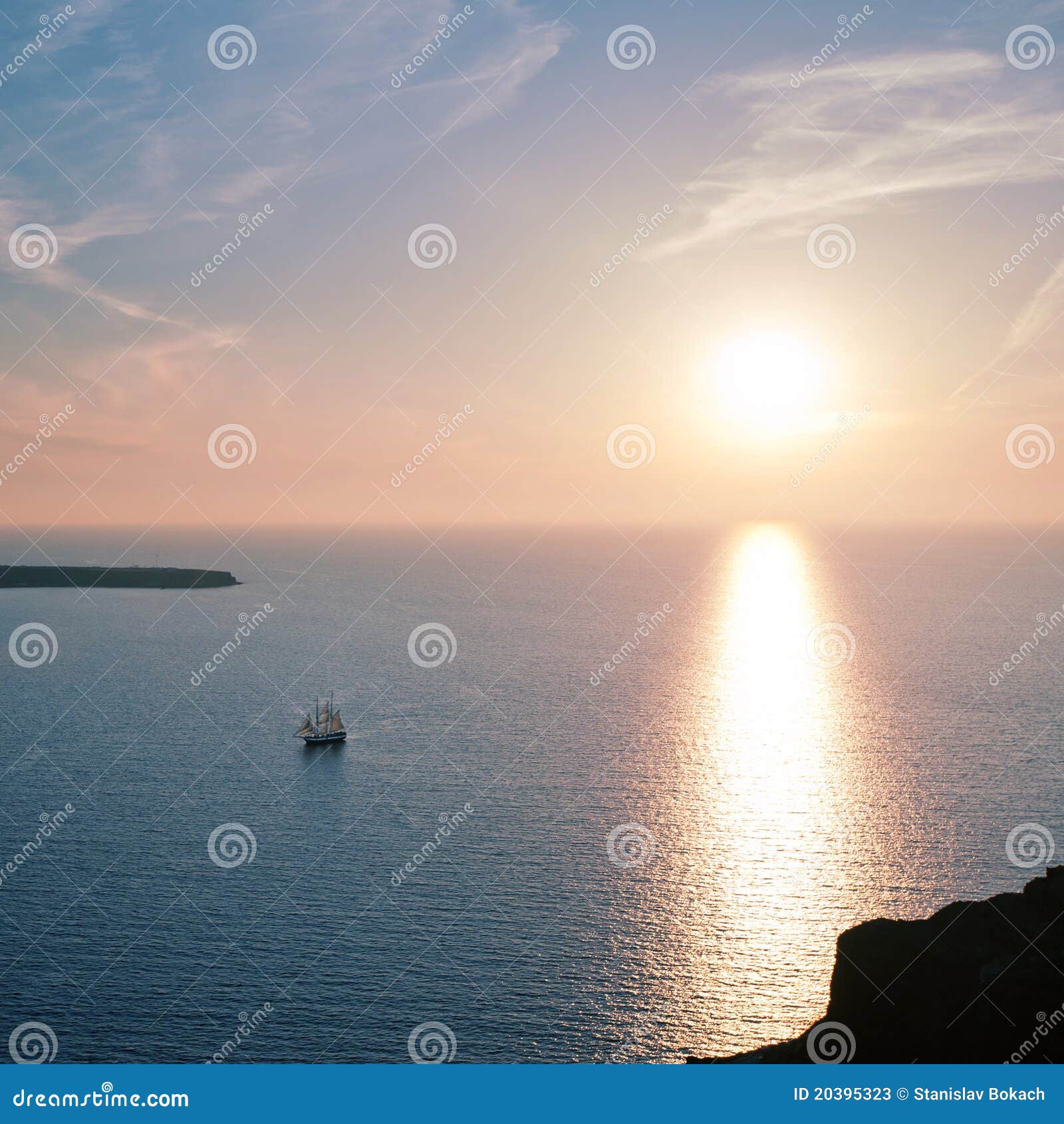 Sailing ship and sun stock image. Image of greece, sport - 20395323