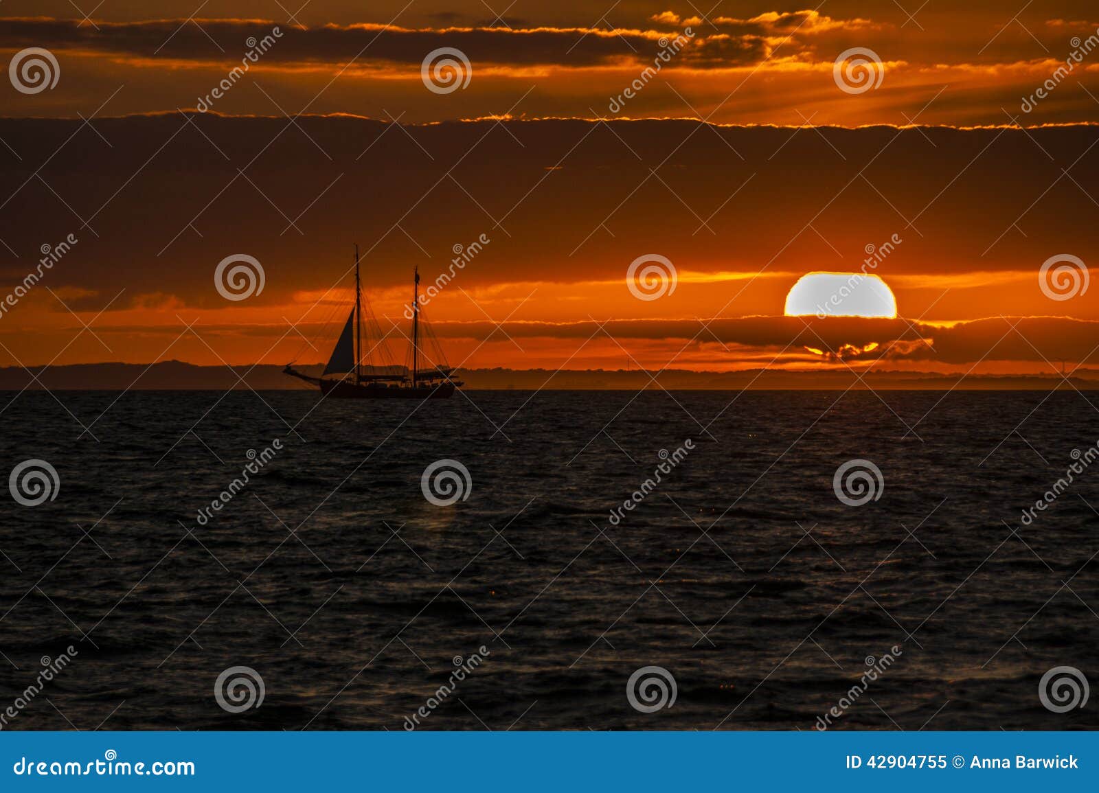Sailing ship in sunset stock image. Image of sailing - 42904755