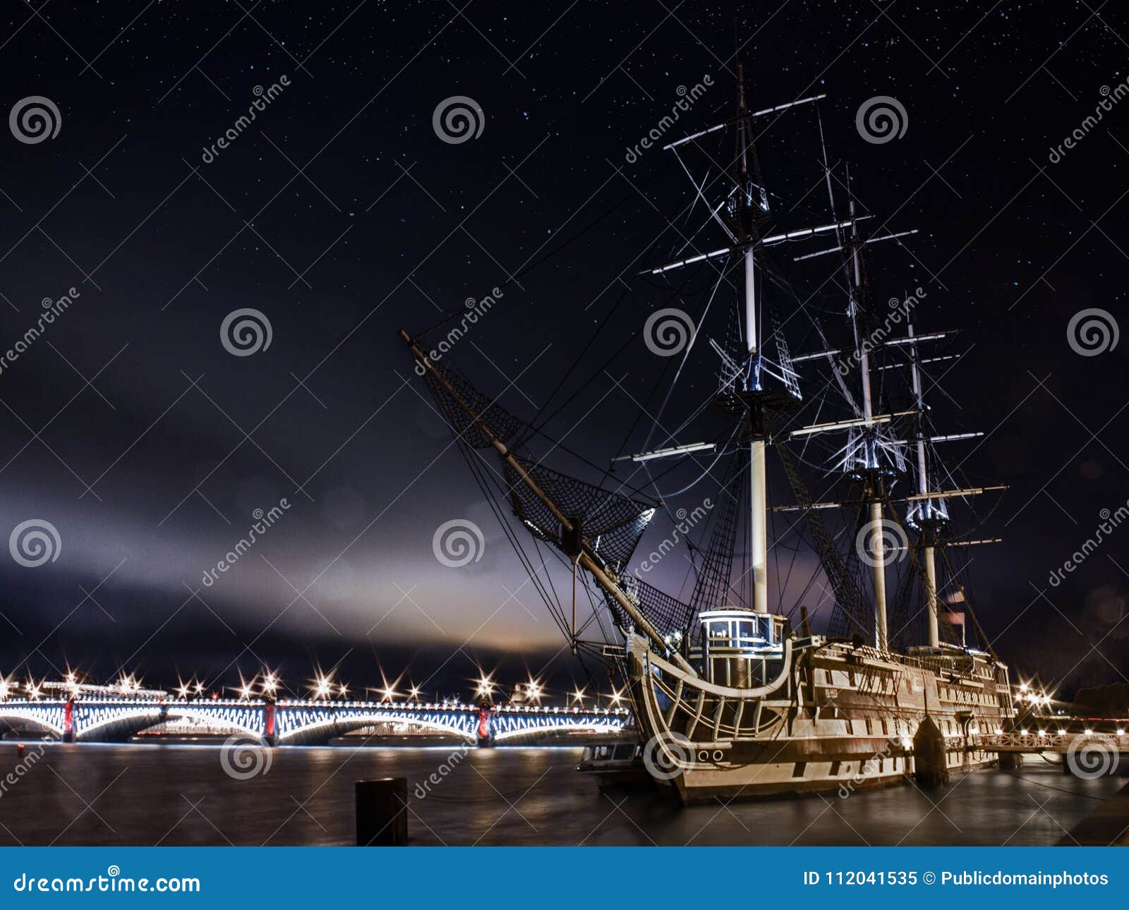 Sailing Ship, Tall Ship, Ship, Night Picture. Image: 112041535