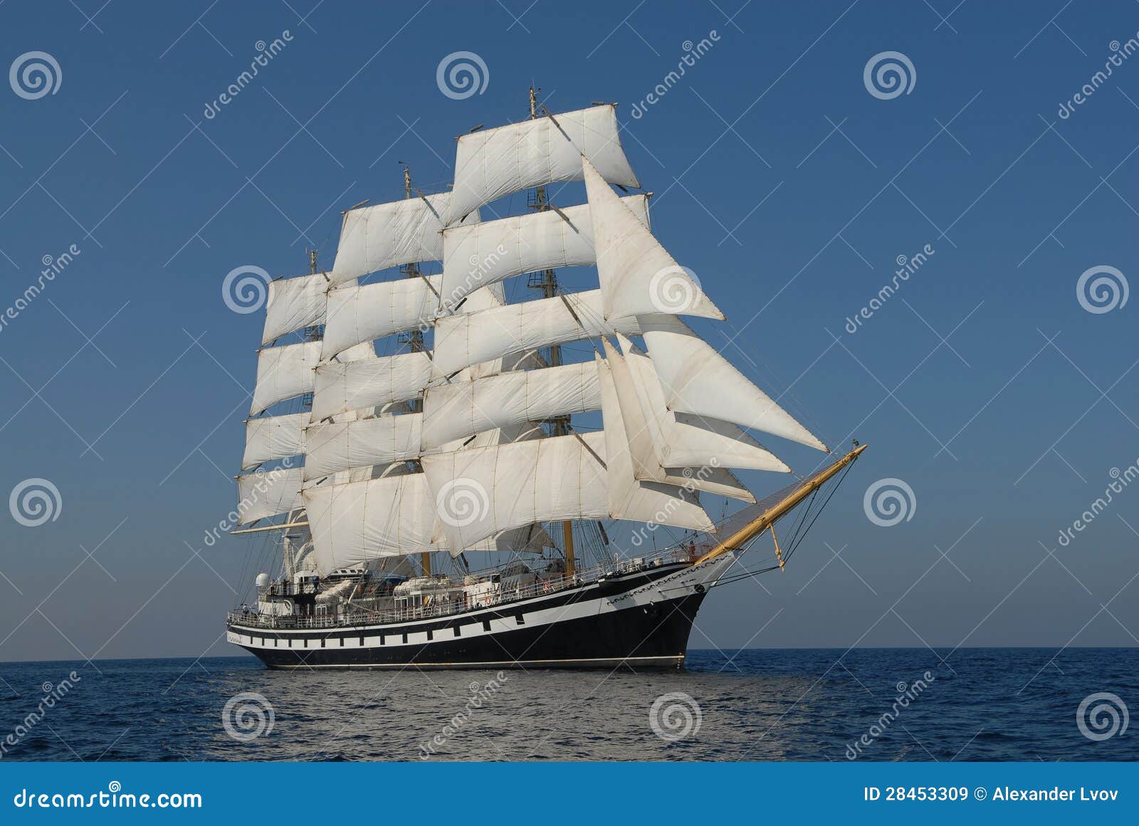 Sailing Ship Under Full Sail Stock Image - Image of boating, nautical ...