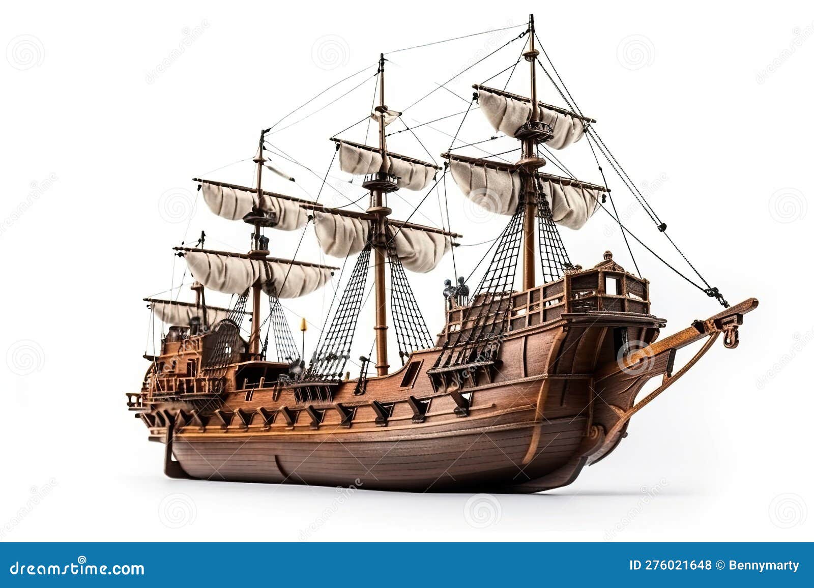 Sailing Ship on White Background Stock Illustration - Illustration of ...