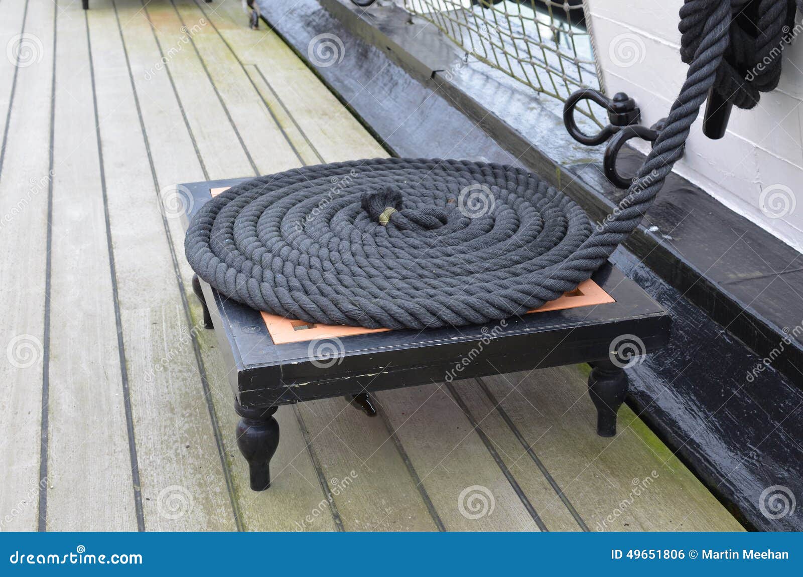 Sailing Ships Rigging Rope on Deck. Stock Photo - Image of navy ...