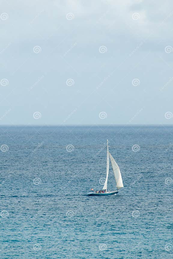 Sailing Sloop in the Caribbean II Stock Image - Image of marine, nature ...