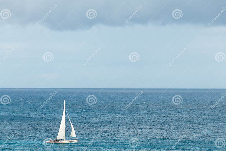 Sailing Sloop in the Caribbean V Stock Image - Image of ship, aqua ...
