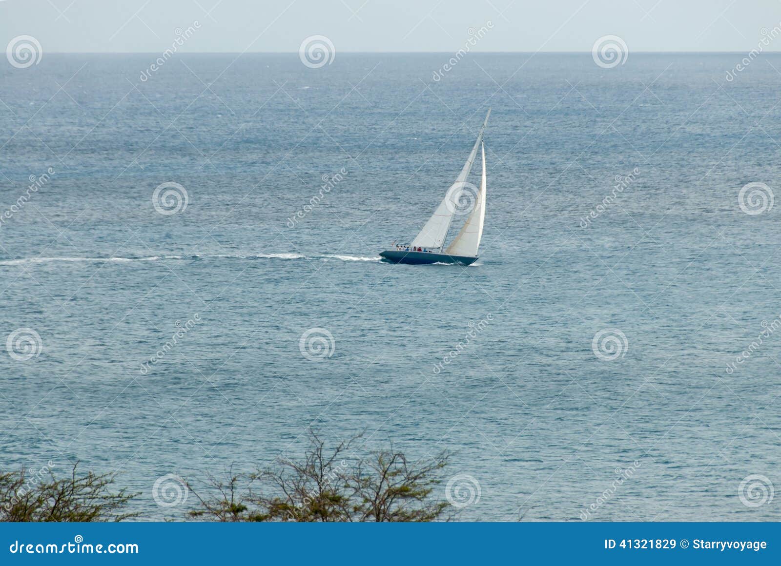 Sailing Sloop in the Caribbean VI Stock Image - Image of speed ...