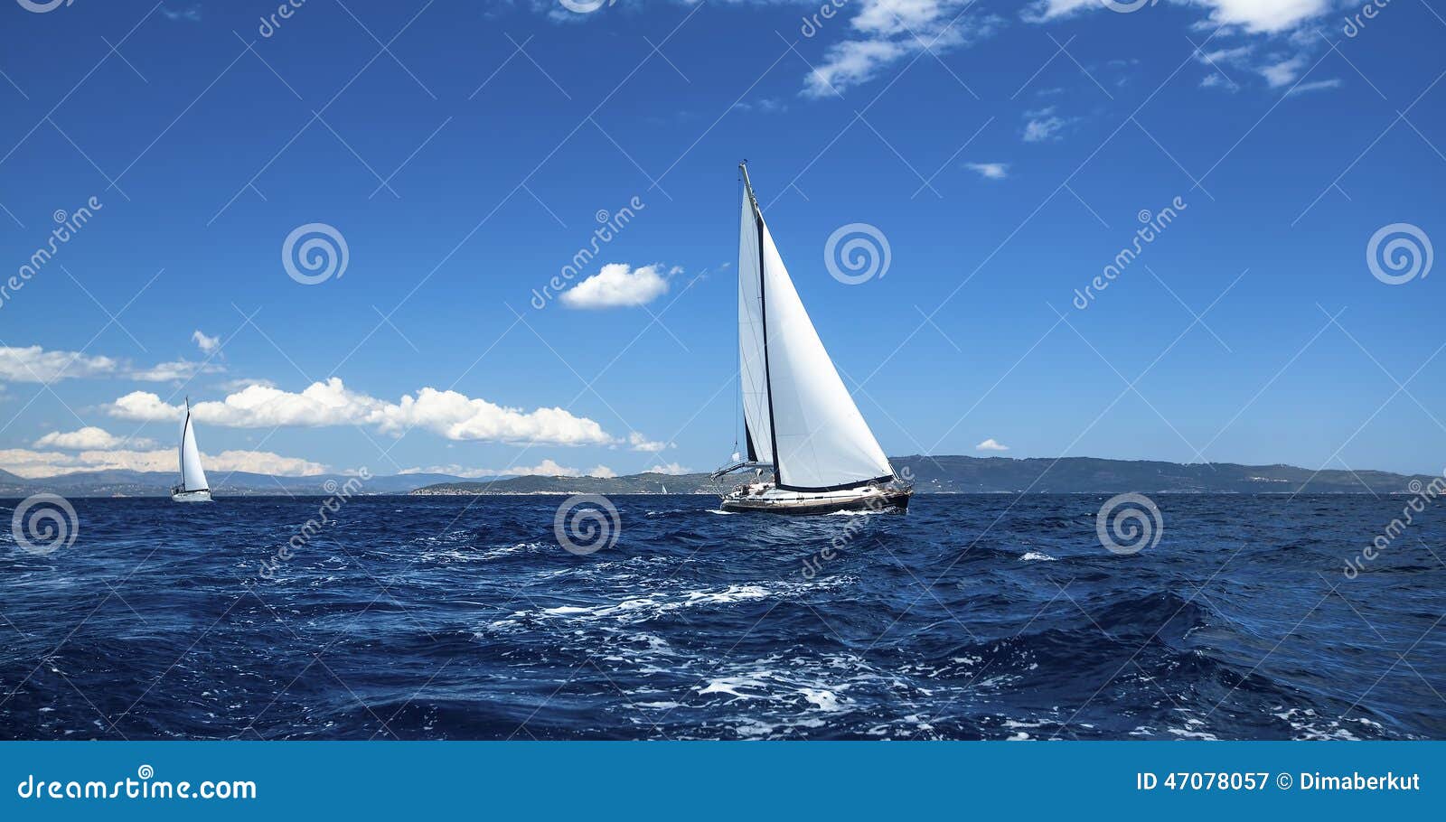 Sailing Sport in the Wind through the Waves. Stock Image - Image of ...