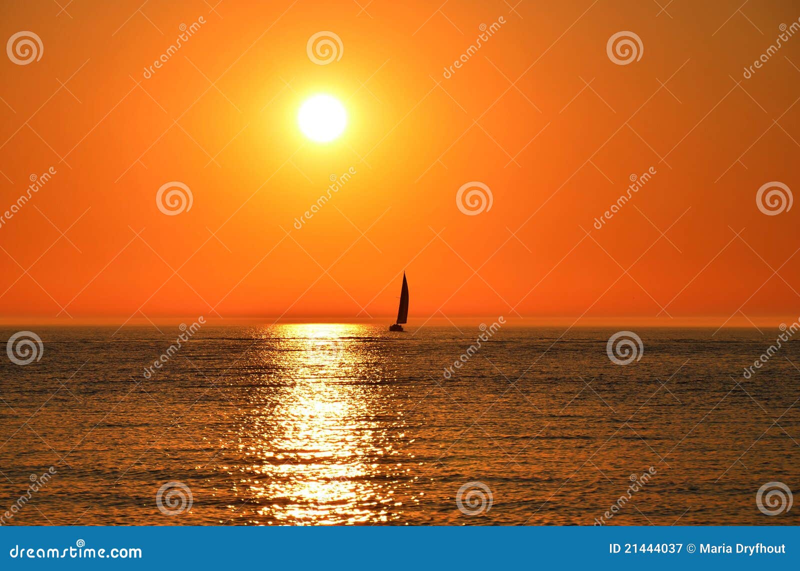 Sailboat on Sunset Lake stock image. Image of sailboat - 21444037