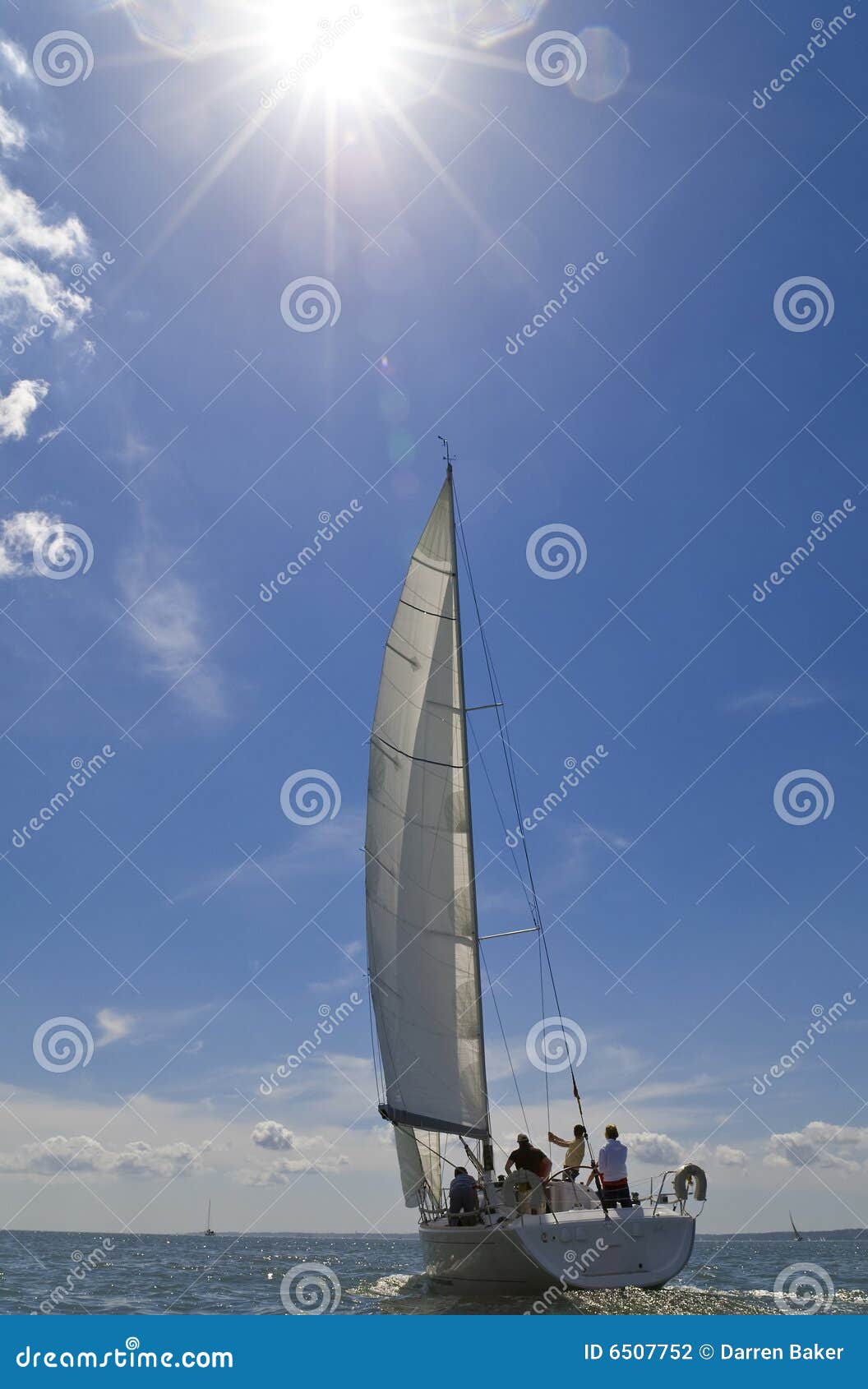 Sailing into the Sun stock photo. Image of boat, horizon - 6507752