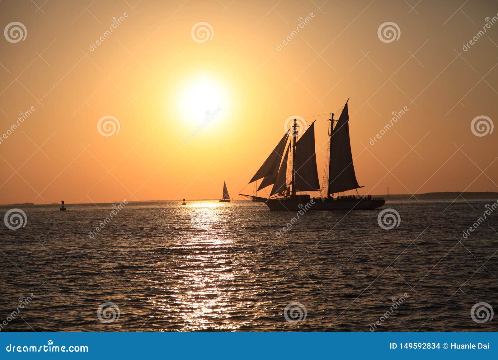 Sailing and sun set stock photo. Image of close, flamingo - 149592834
