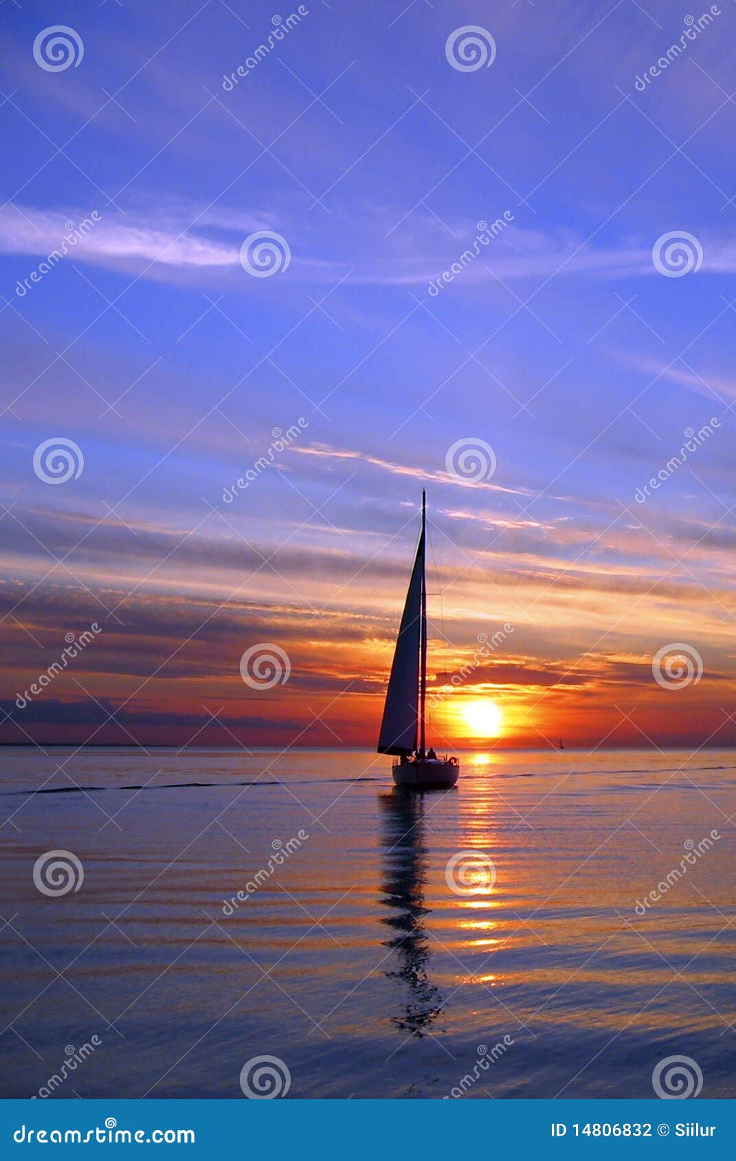 Sailing into the sunset stock photo. Image of dusk, burning - 14806832